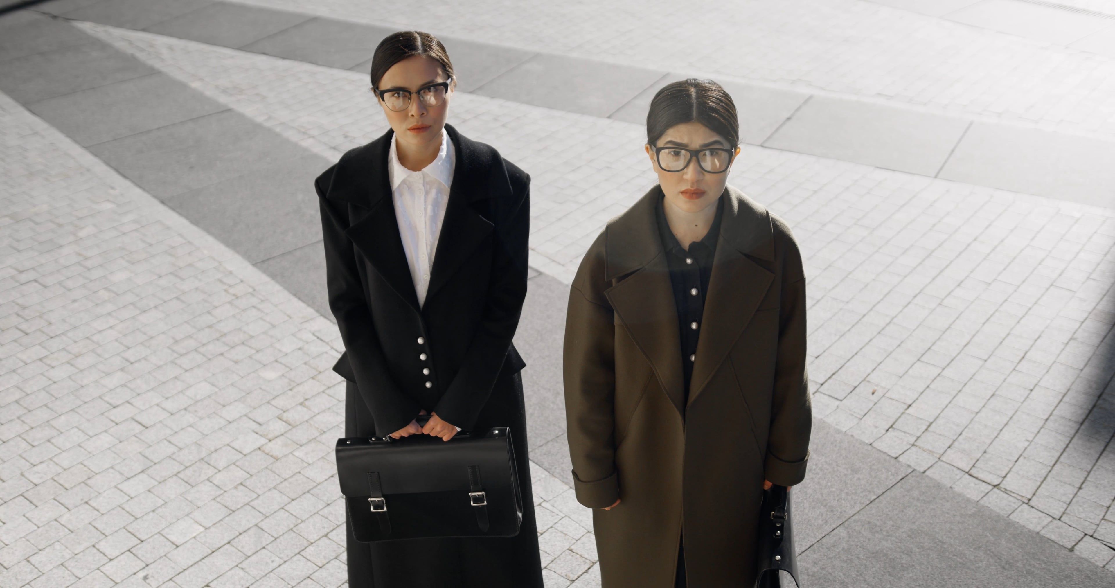 Women Wearing Coats and Carrying Briefcase Free Stock Video Footage ...