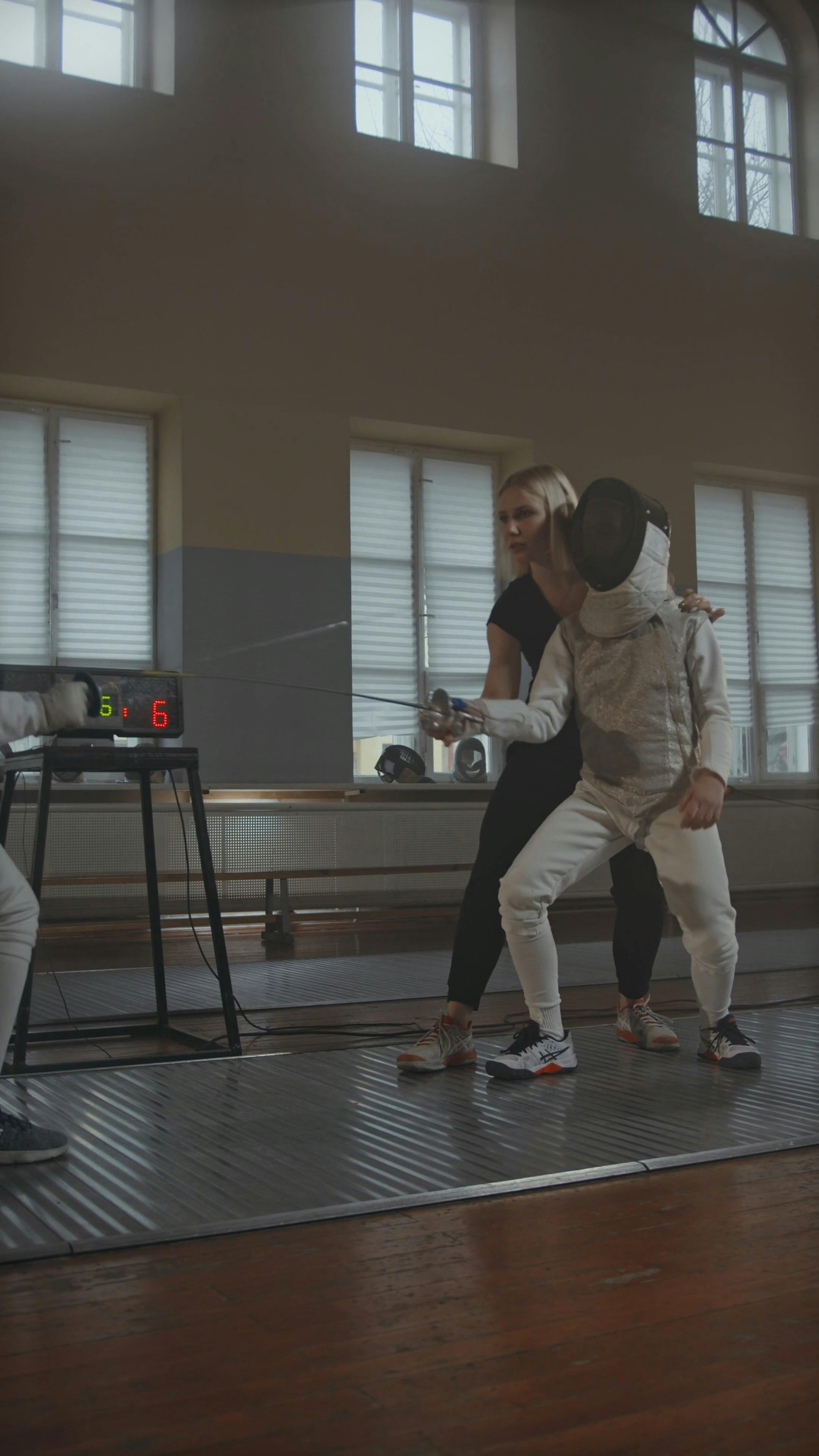 A Fencer Doing a Lunge Attack · Free Stock Video