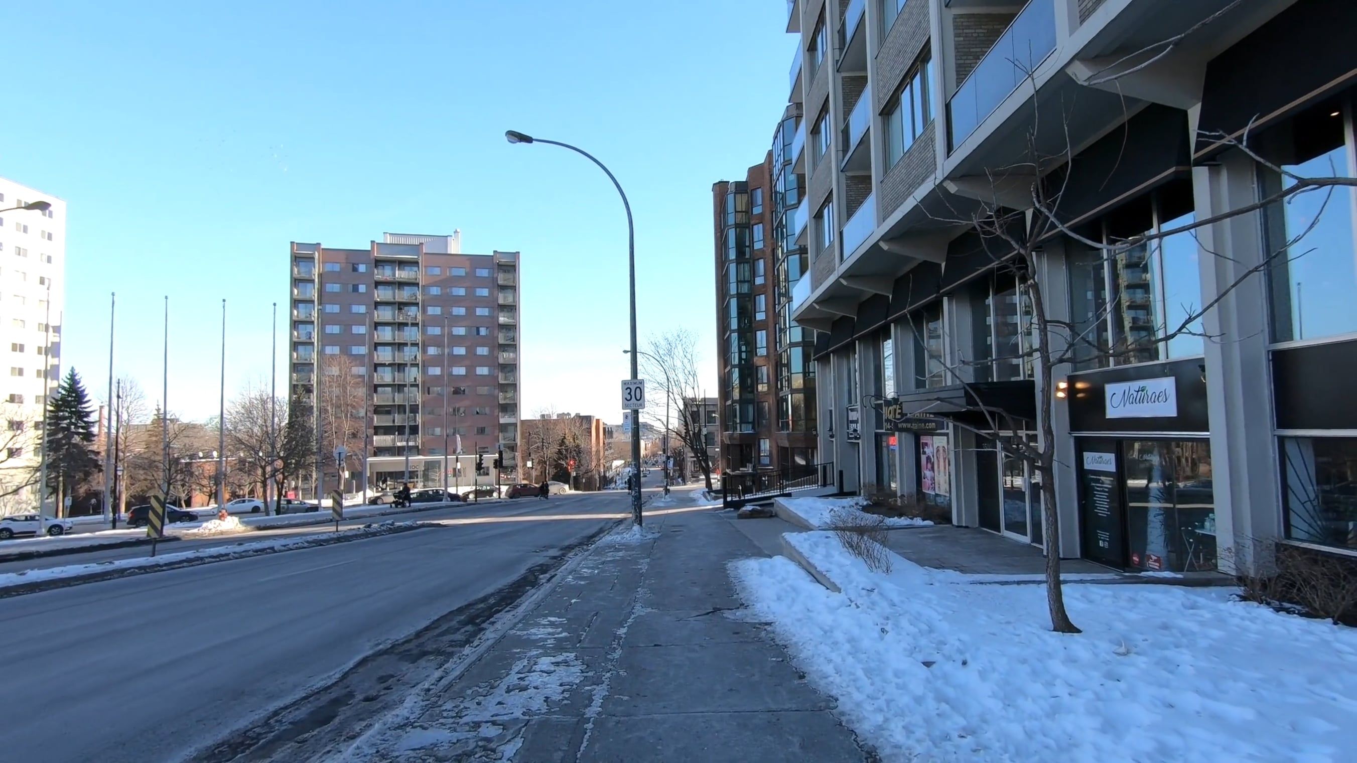 Handheld shot of a Snowy Street During Daytime Free Stock Video Footage ...