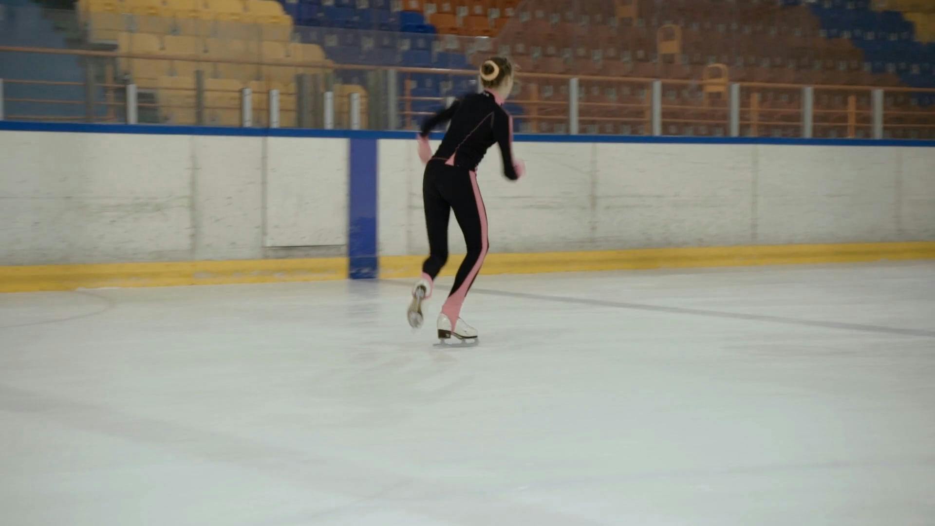 A Woman Ice Skating · Free Stock Video