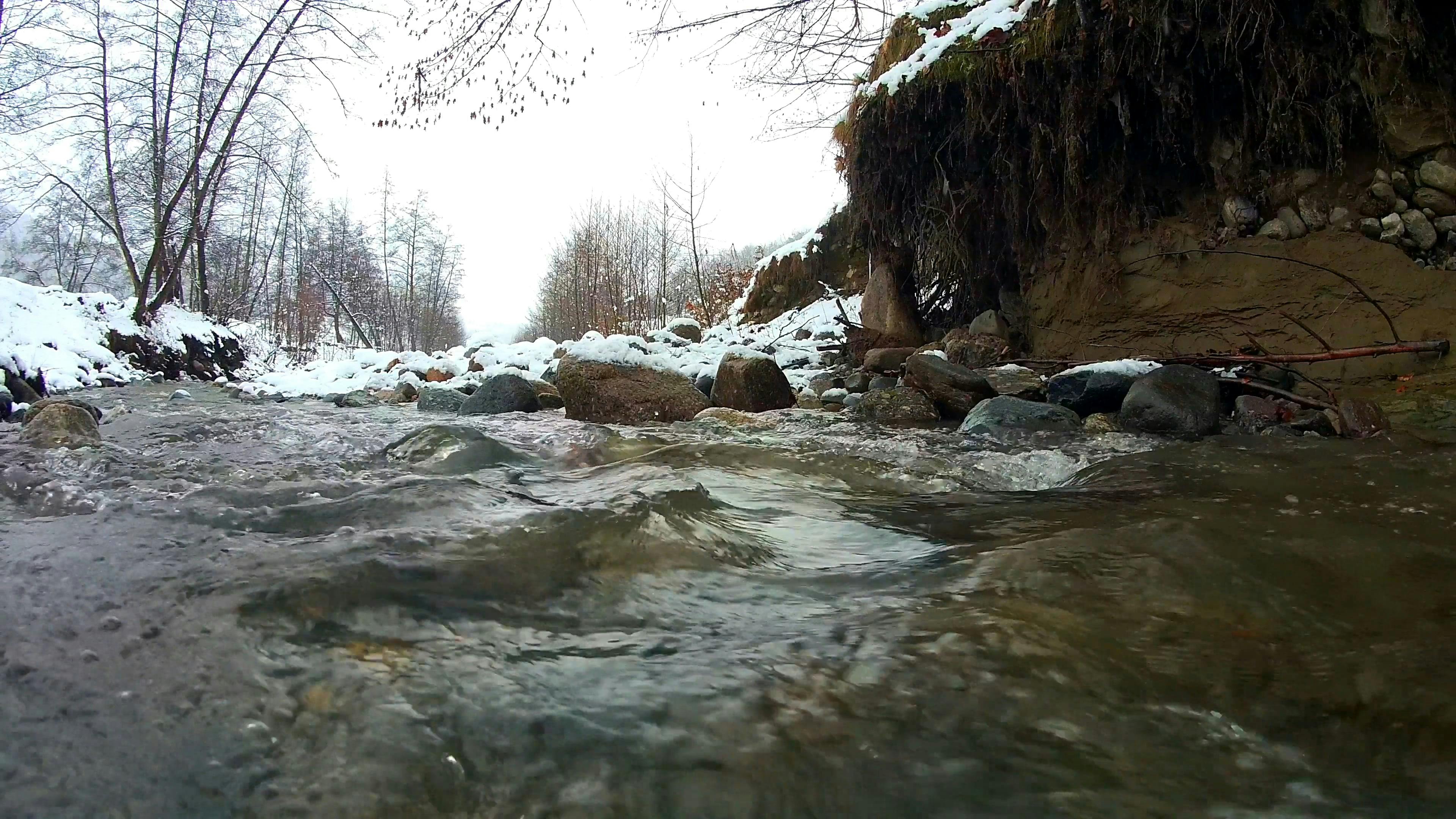 Close Up Footage Of Water Flowing Down The River Free Stock Video ...