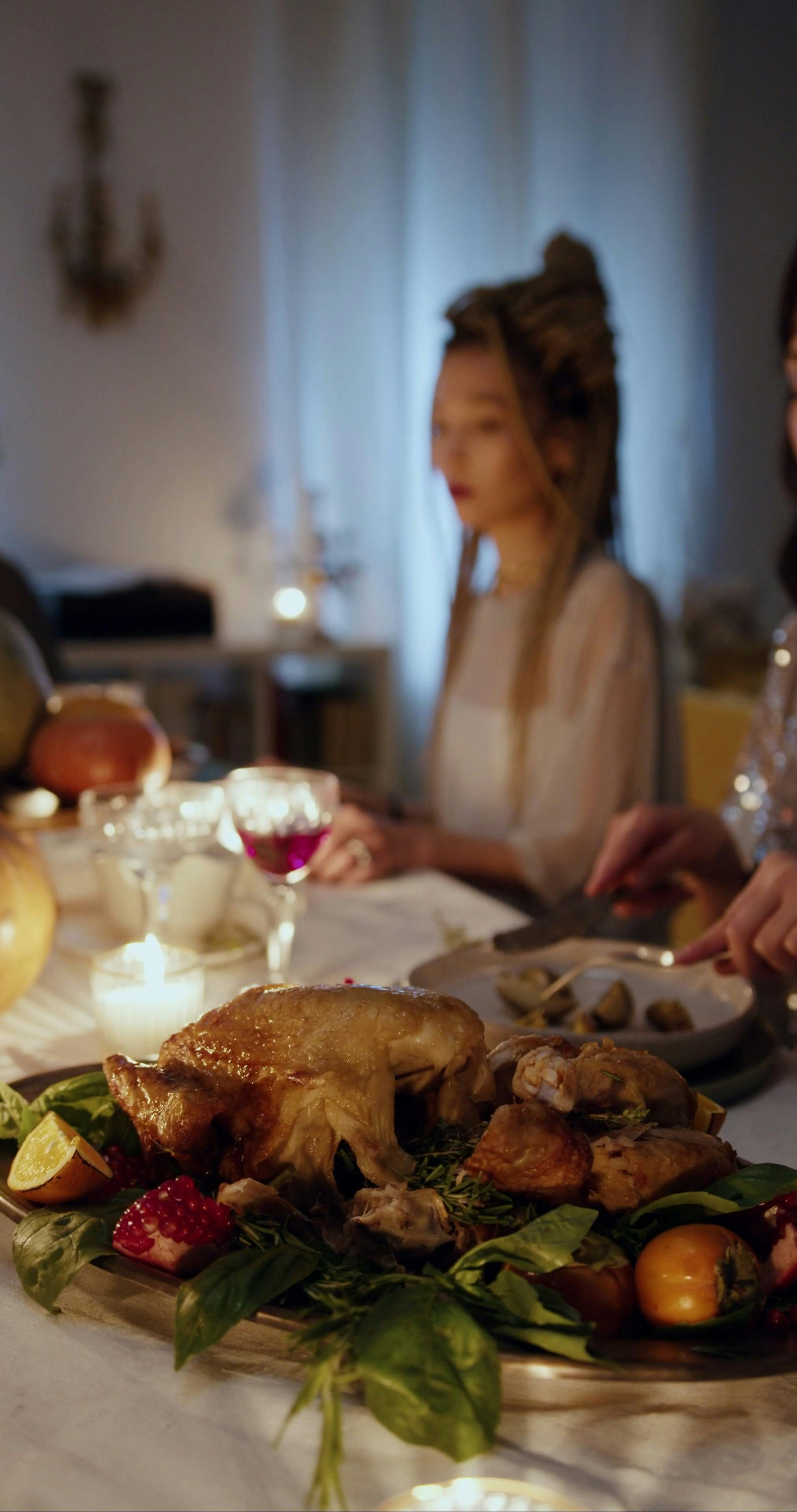 A Woman Eating Her Meal While Looking at the Camera · Free Stock Video