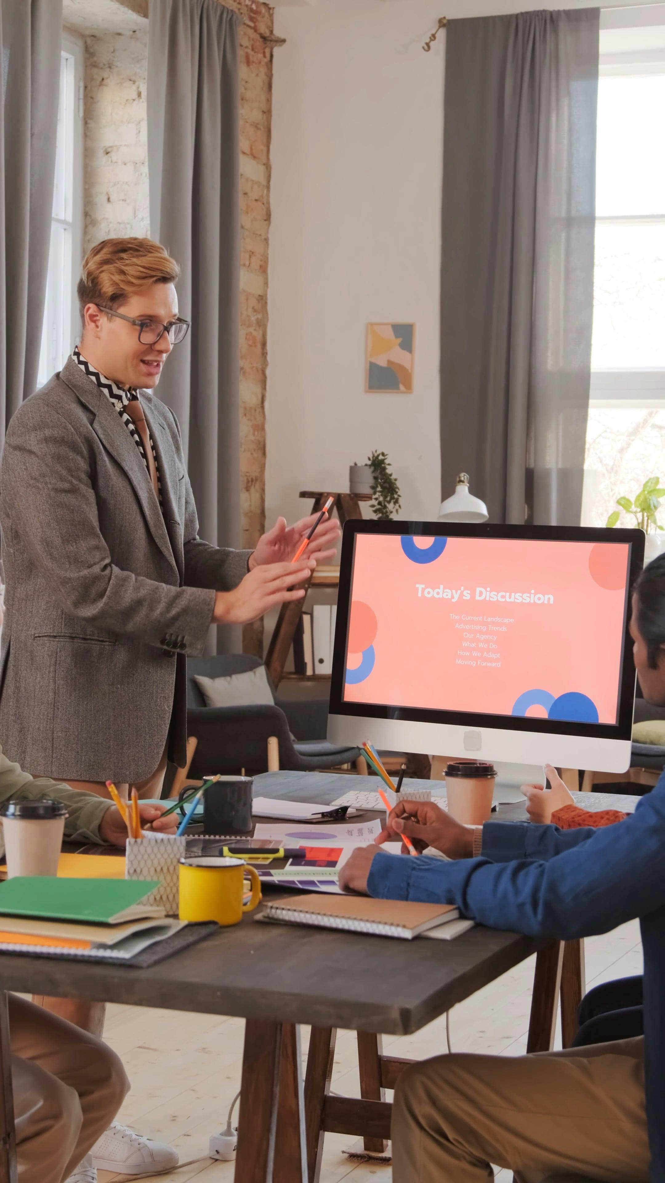 Group Of People Sharing Ideas At Work Free Stock Video Footage, Royalty ...