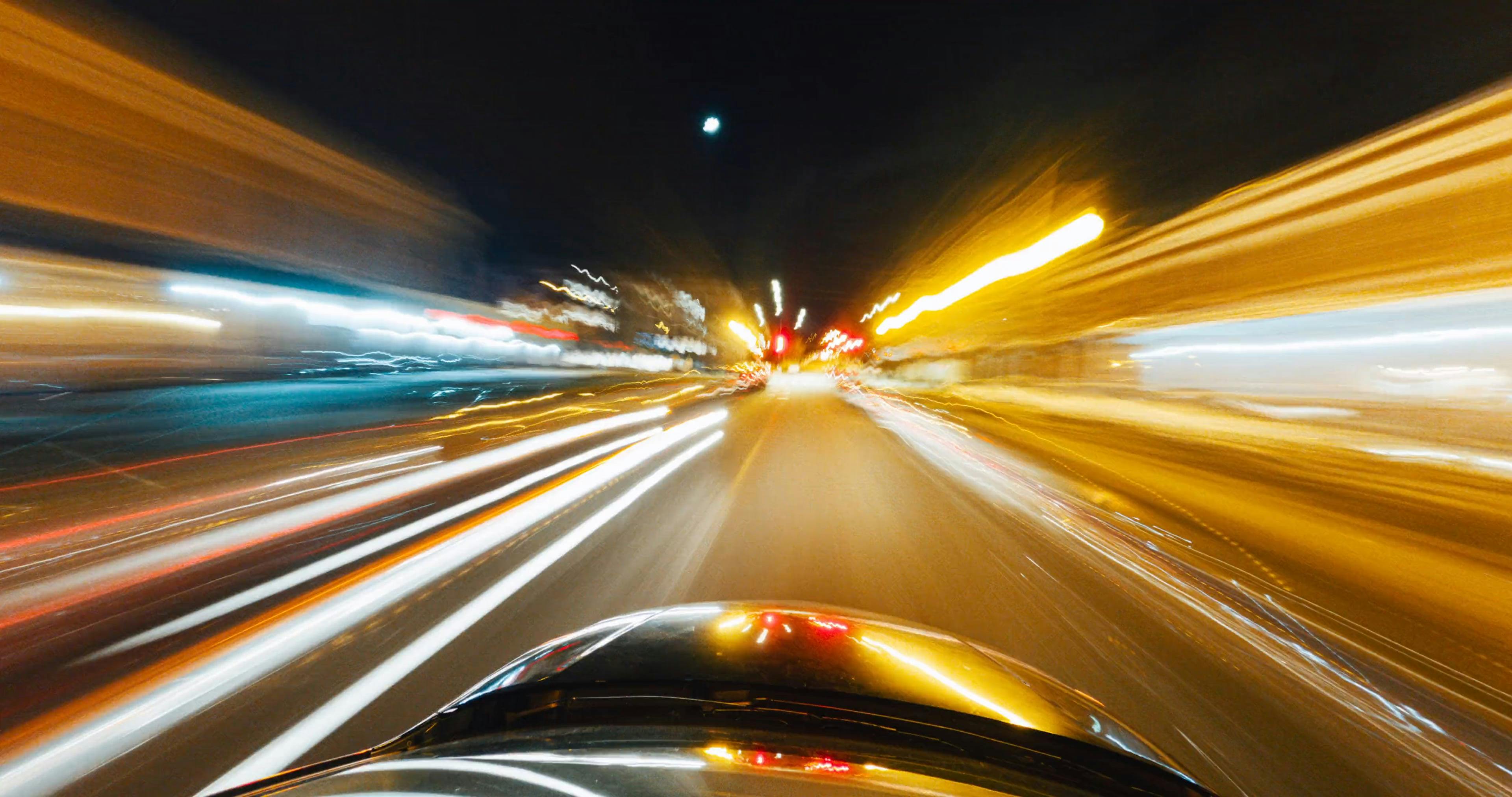 Time-Lapse of Night Shot from a Vehicle Free Stock Video Footage ...