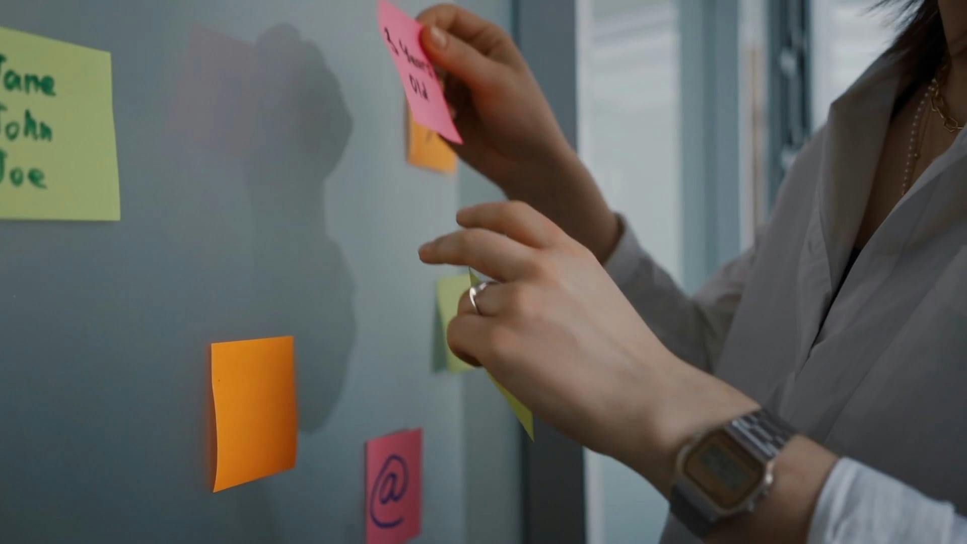 Woman Posting Sticky Notes Free Stock Video Footage, Royalty-Free 4K ...