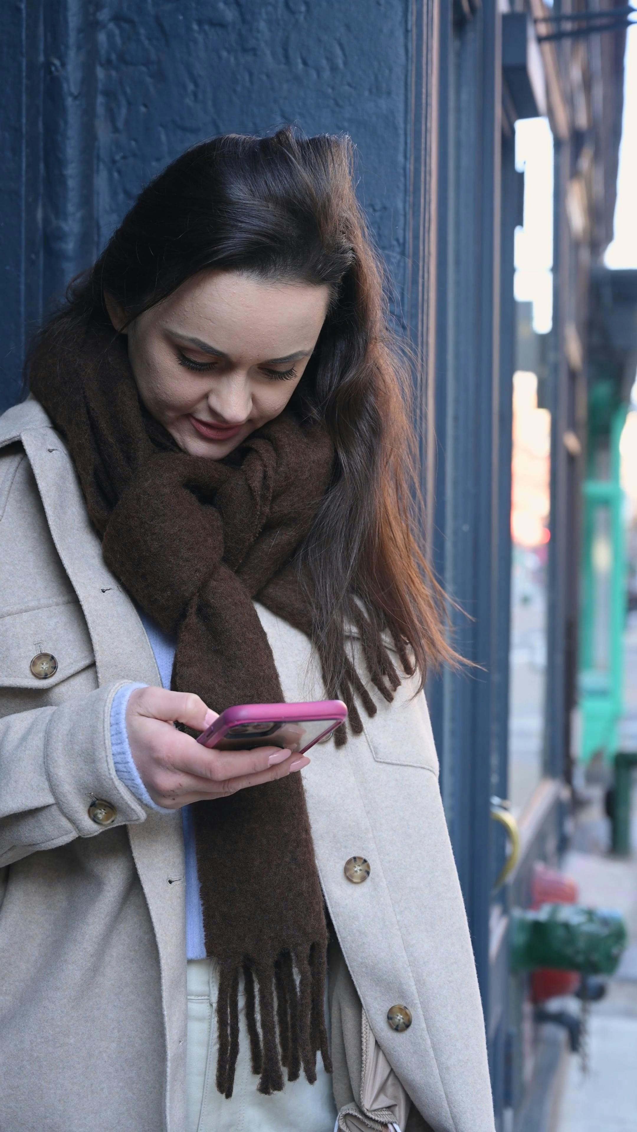 A Woman Texting in the Street · Free Stock Video