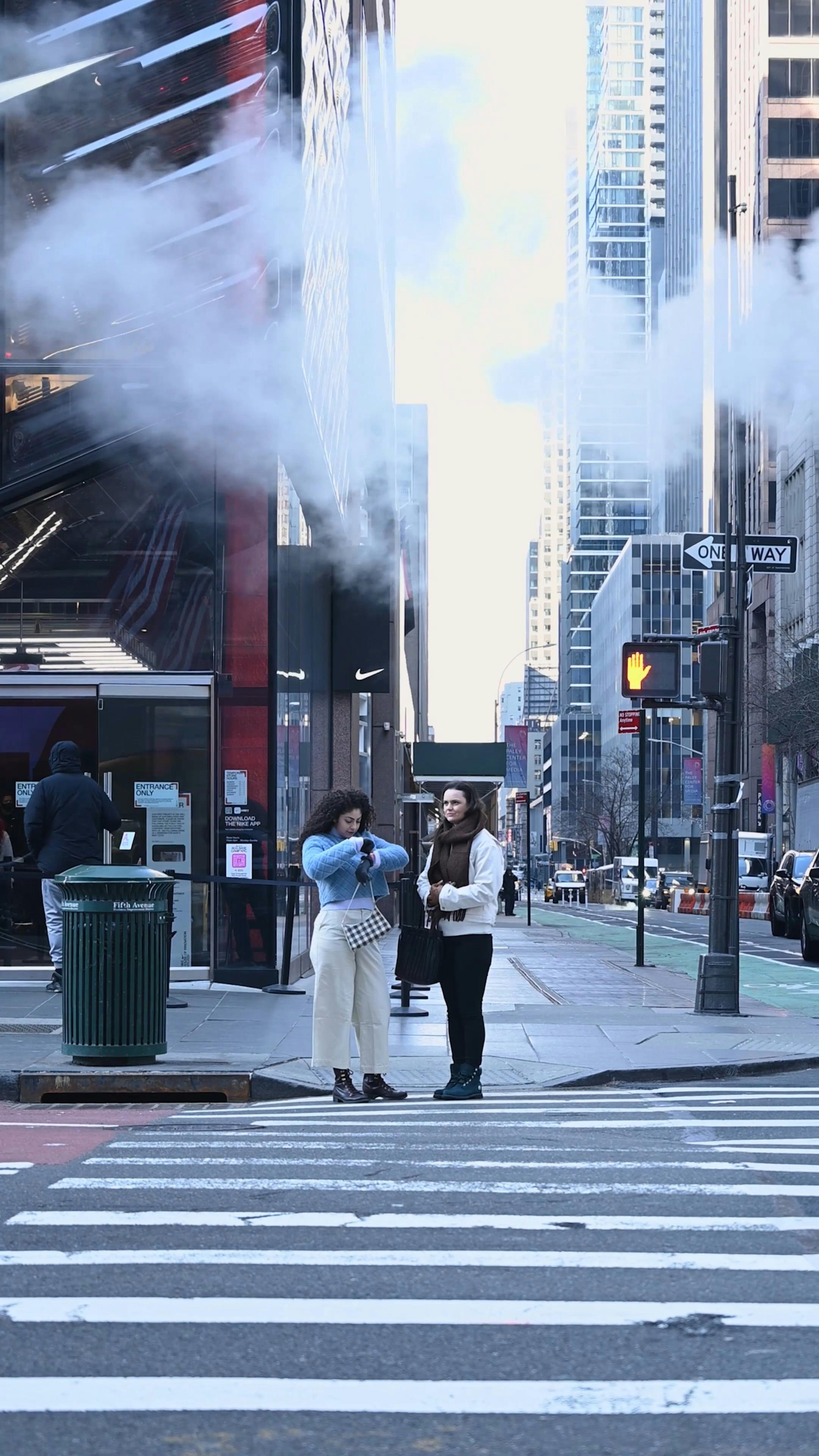 Two Women Waiting Outside the Building · Free Stock Video