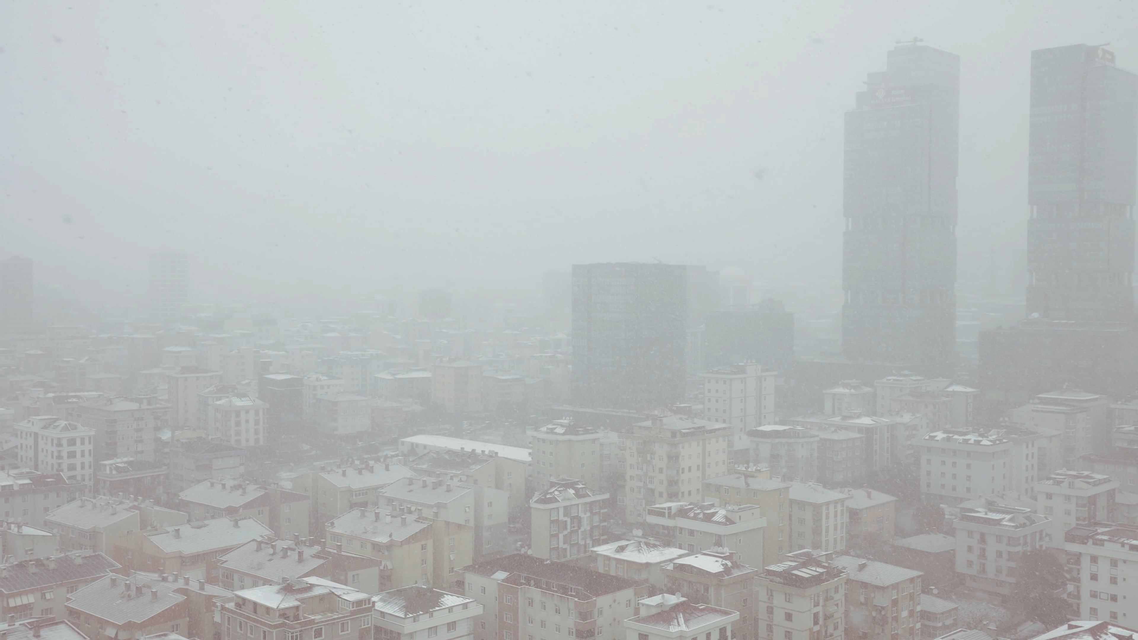 Snowy Urban Roofscape During Winter Free Stock Video Footage, Royalty ...