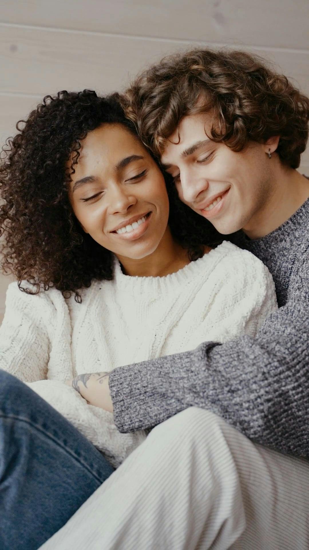 Couple Cuddling while Sitting · Free Stock Video