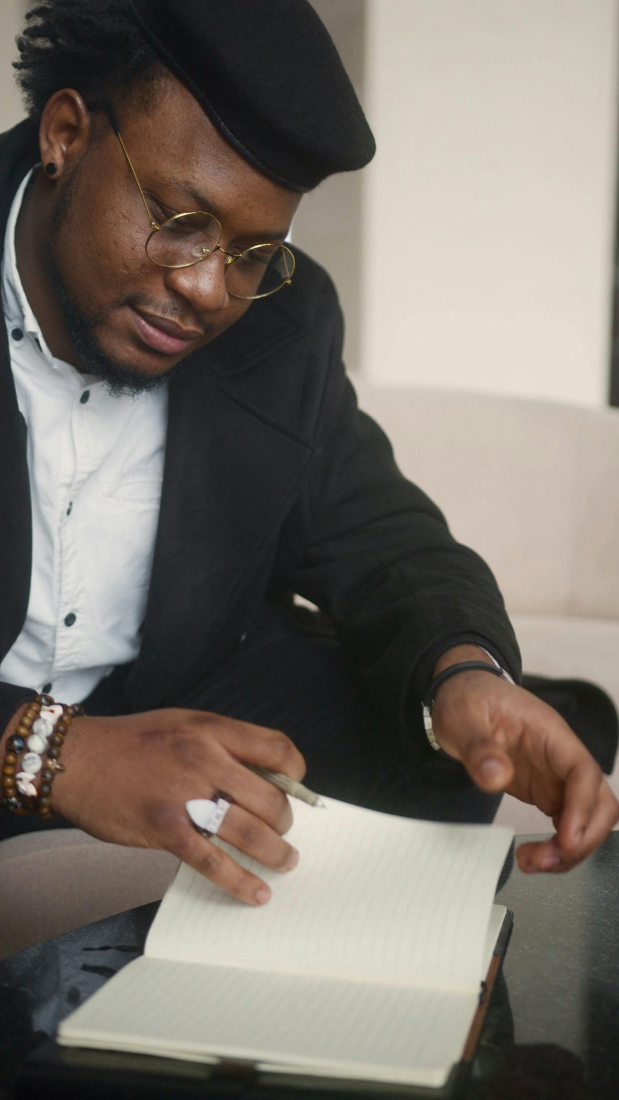 Man Taking Notes on Paper Free Stock Video Footage, Royalty-Free 4K ...