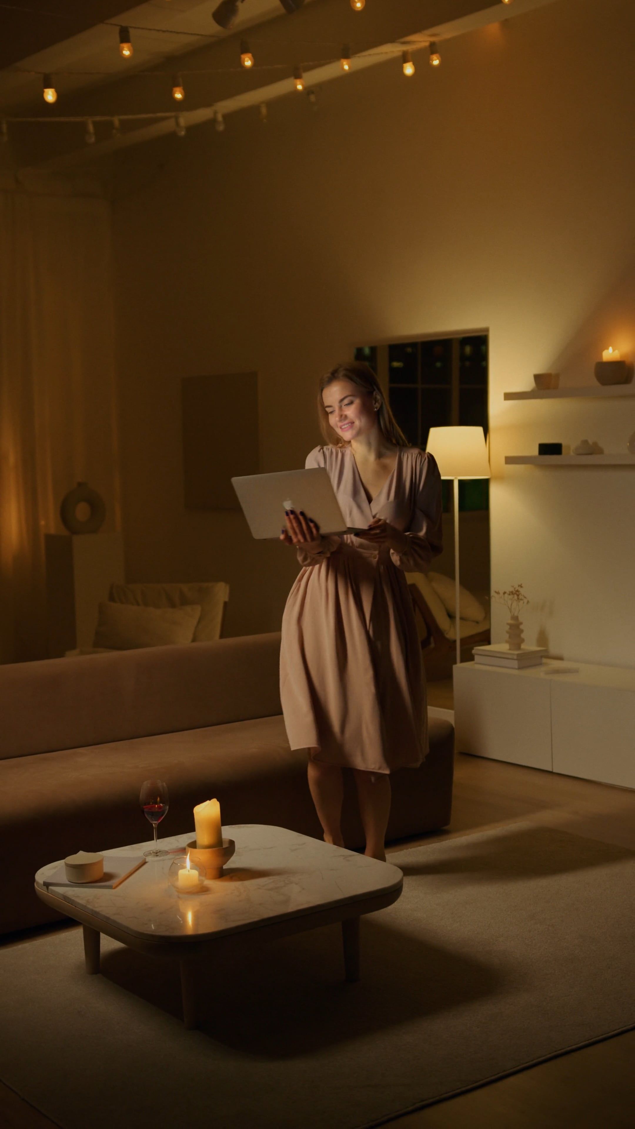 A Woman Dancing While Holding Her Laptop · Free Stock Video