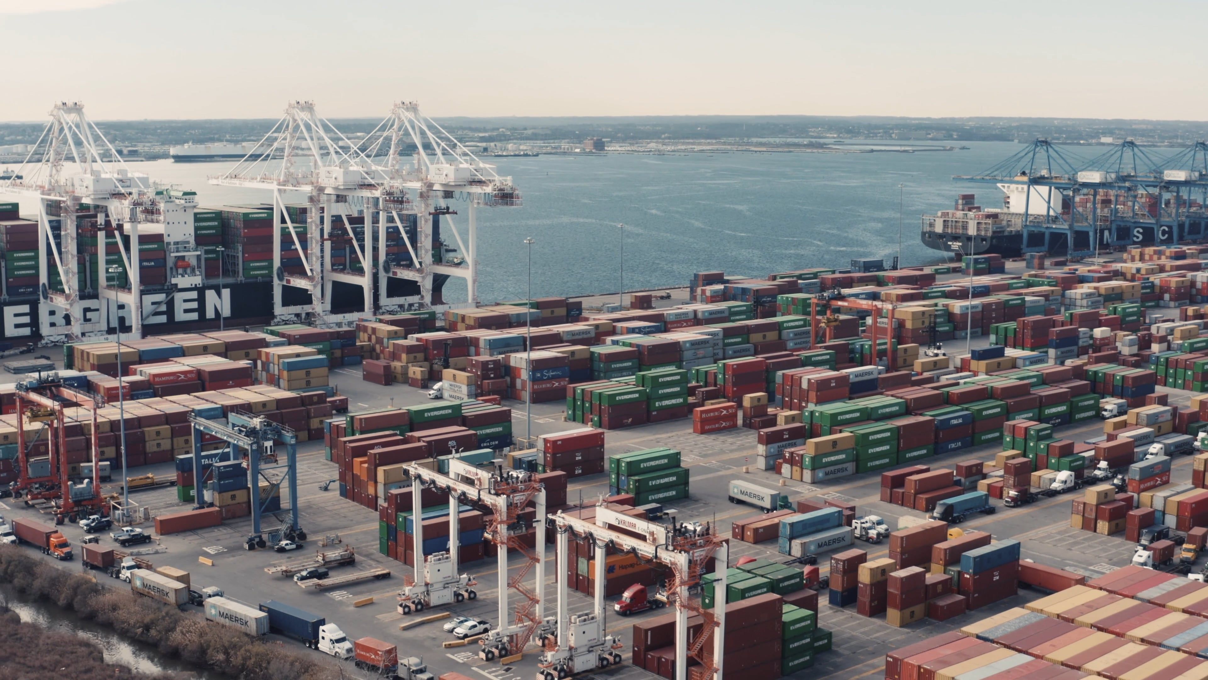 Aerial View of Container Freight Station · Free Stock Video
