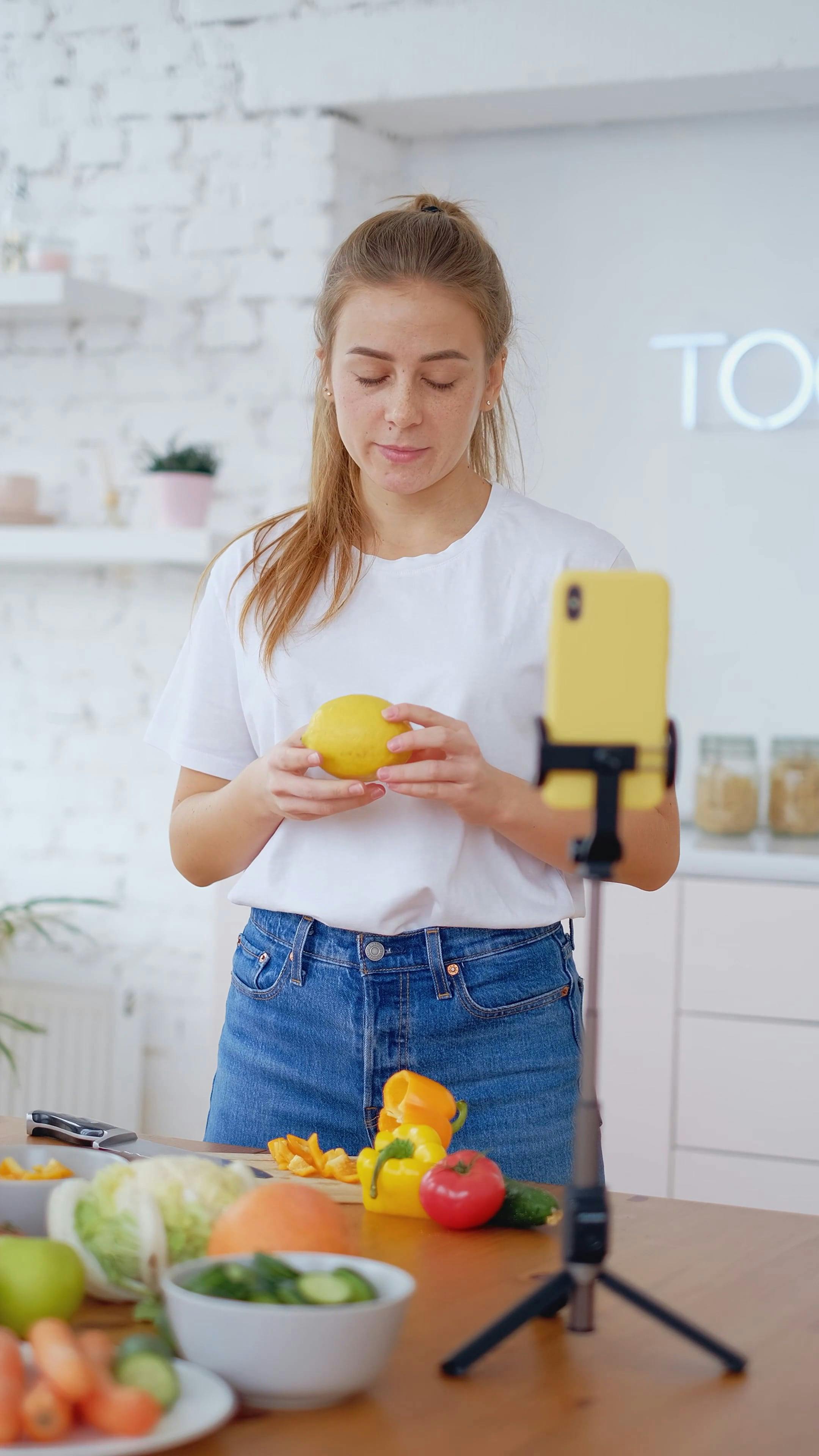 A Woman Vlogging Using Her Phone Free Stock Video Footage, Royalty-Free ...