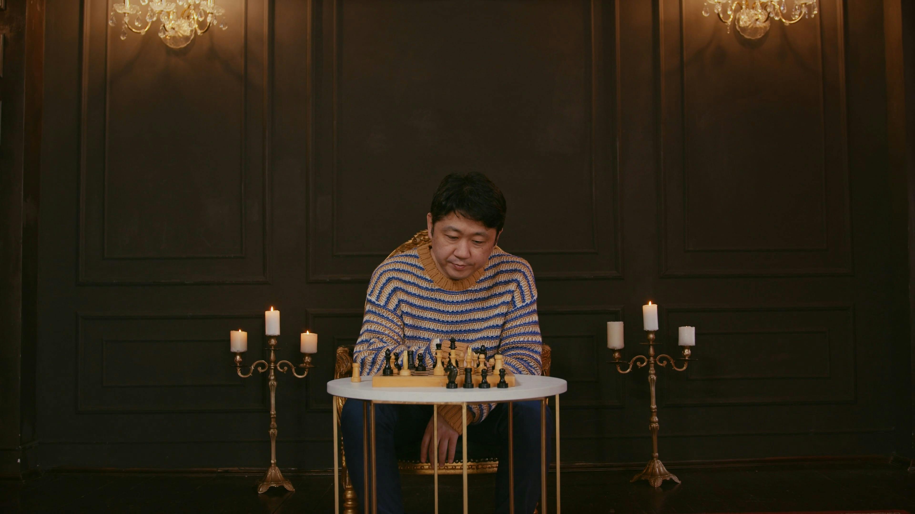 A Man Playing Chess Alone Free Stock Video Footage, Royalty-Free 4K ...