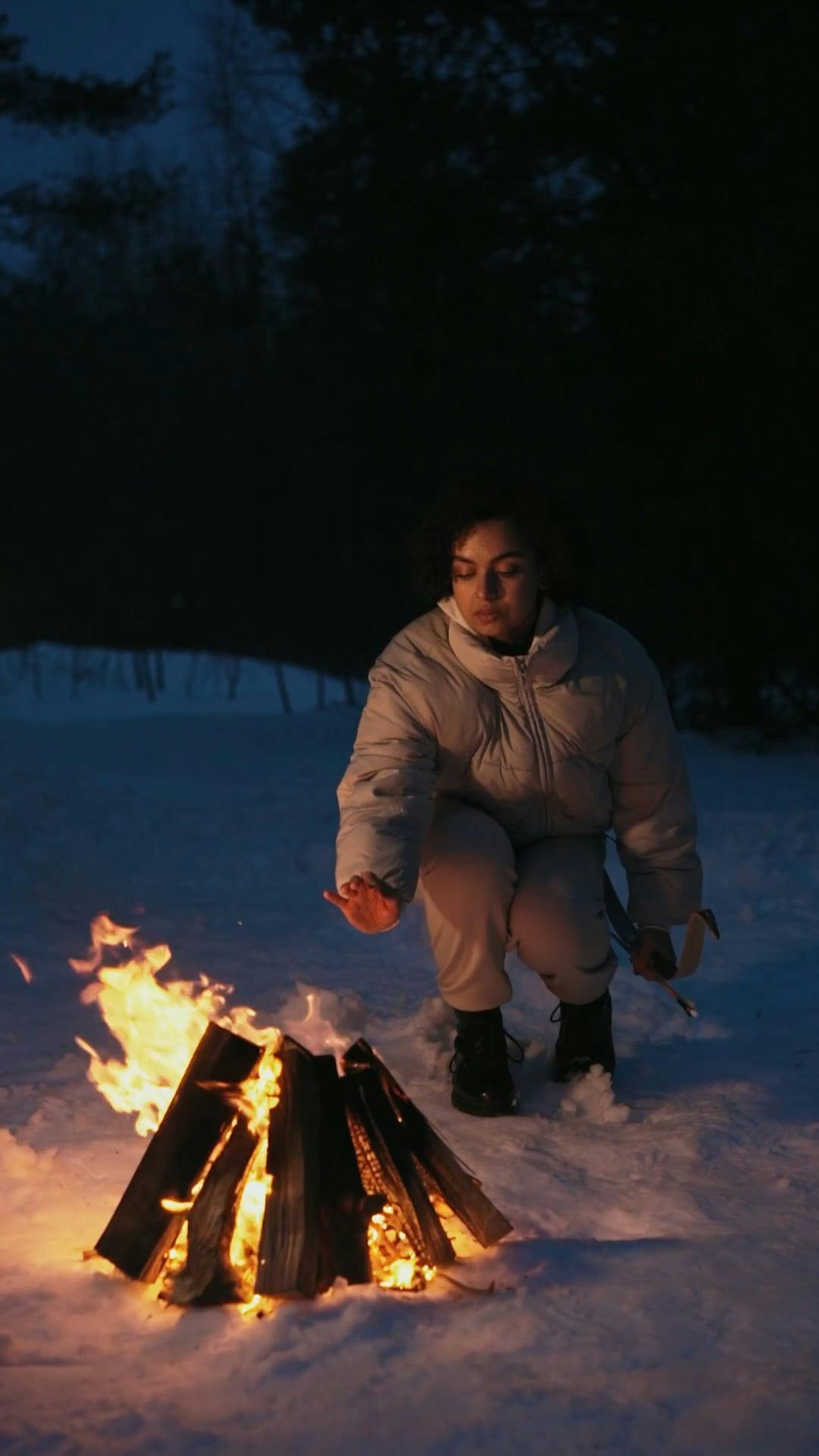 Woman in a Bonfire with a Bow Free Stock Video Footage, Royalty-Free 4K ...