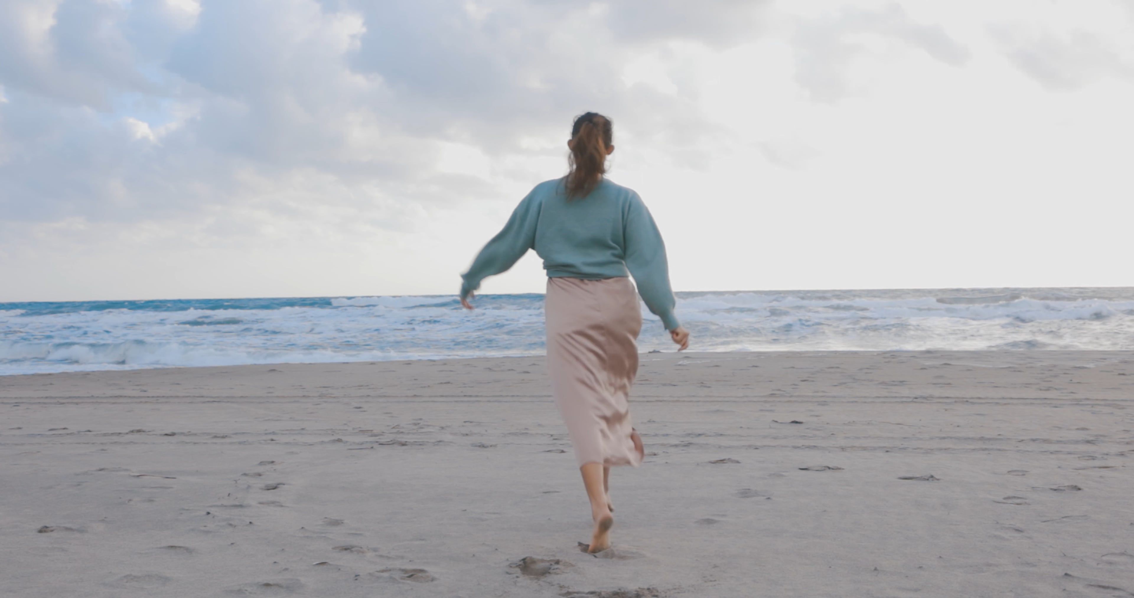 Woman Running to the Sea Free Stock Video Footage, Royalty-Free 4K & HD ...