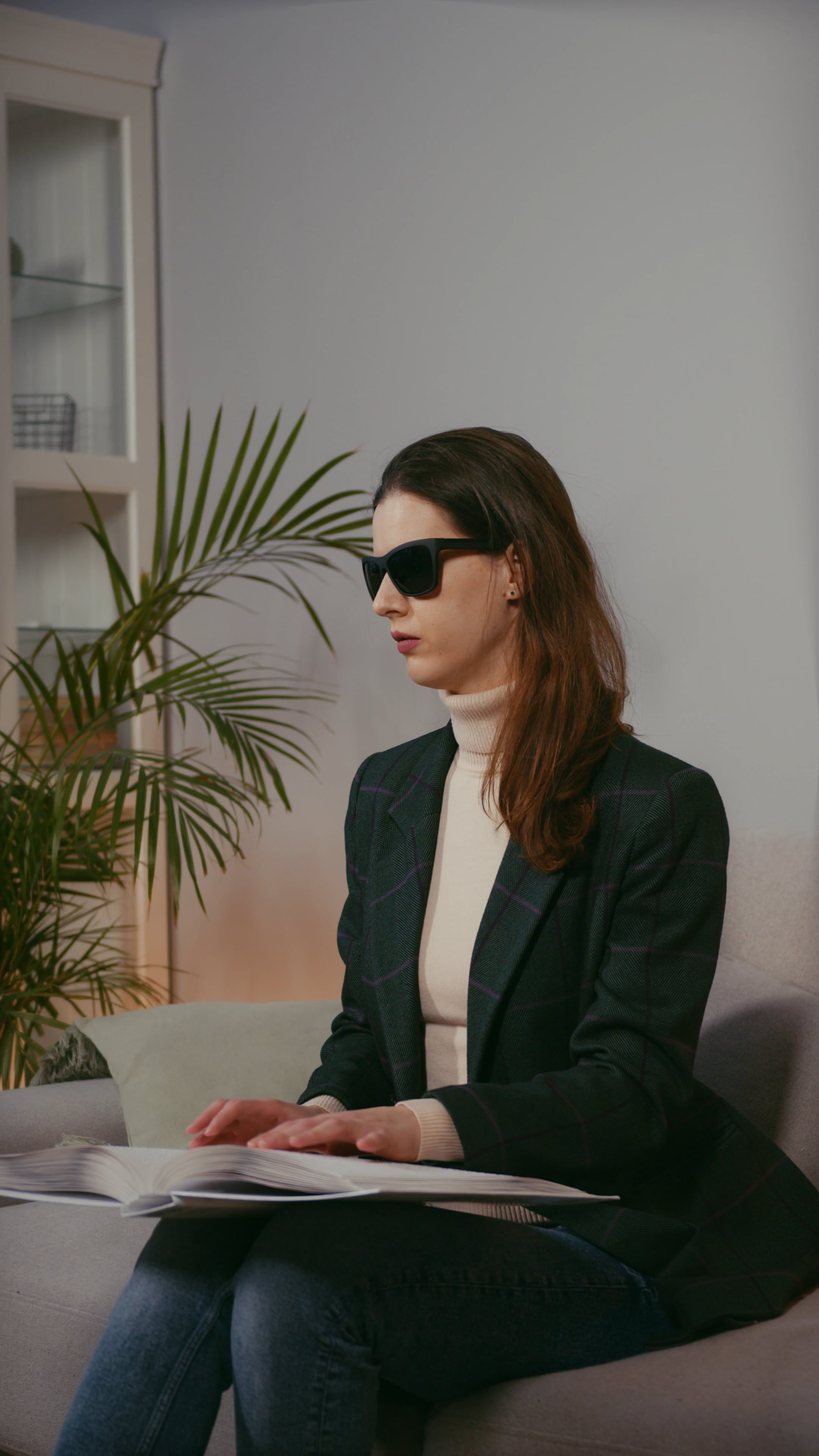 Blind Woman Reading Braille Book · Free Stock Video