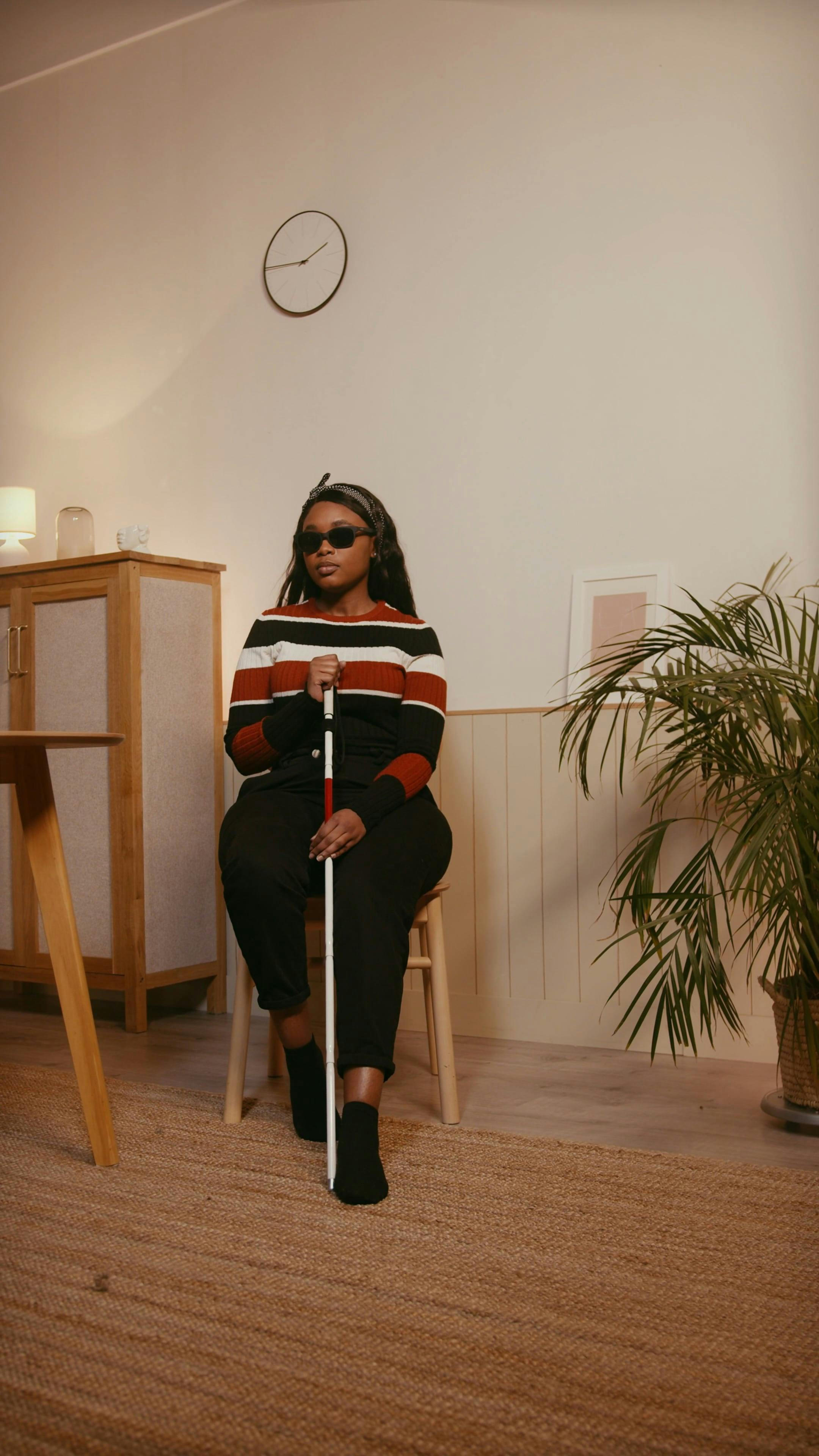 Blind Girl Using White Cane Free Stock Video Footage, Royalty-Free 4K ...