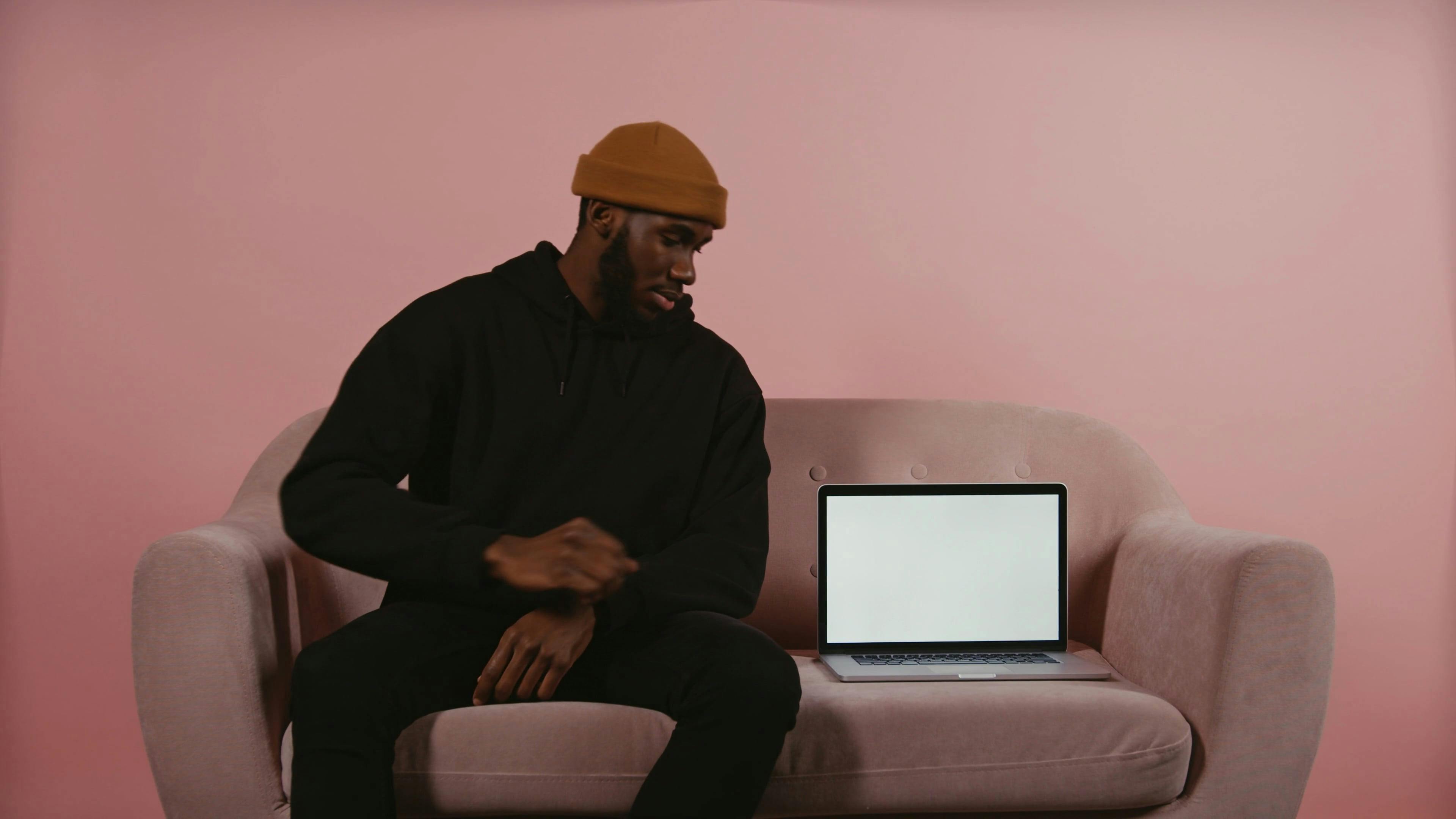 Man Touching Laptop · Free Stock Video