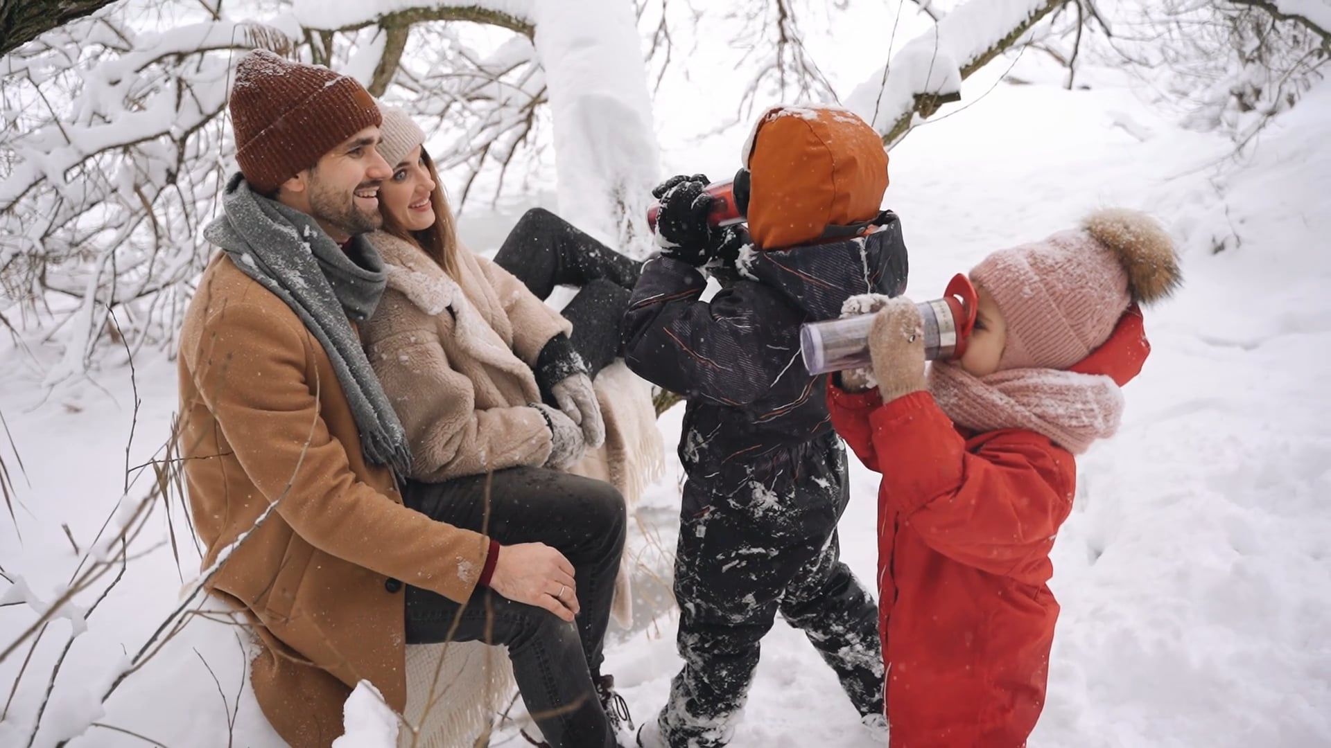 Family Outdoors in Snow Free Stock Video Footage, Royalty-Free 4K & HD ...