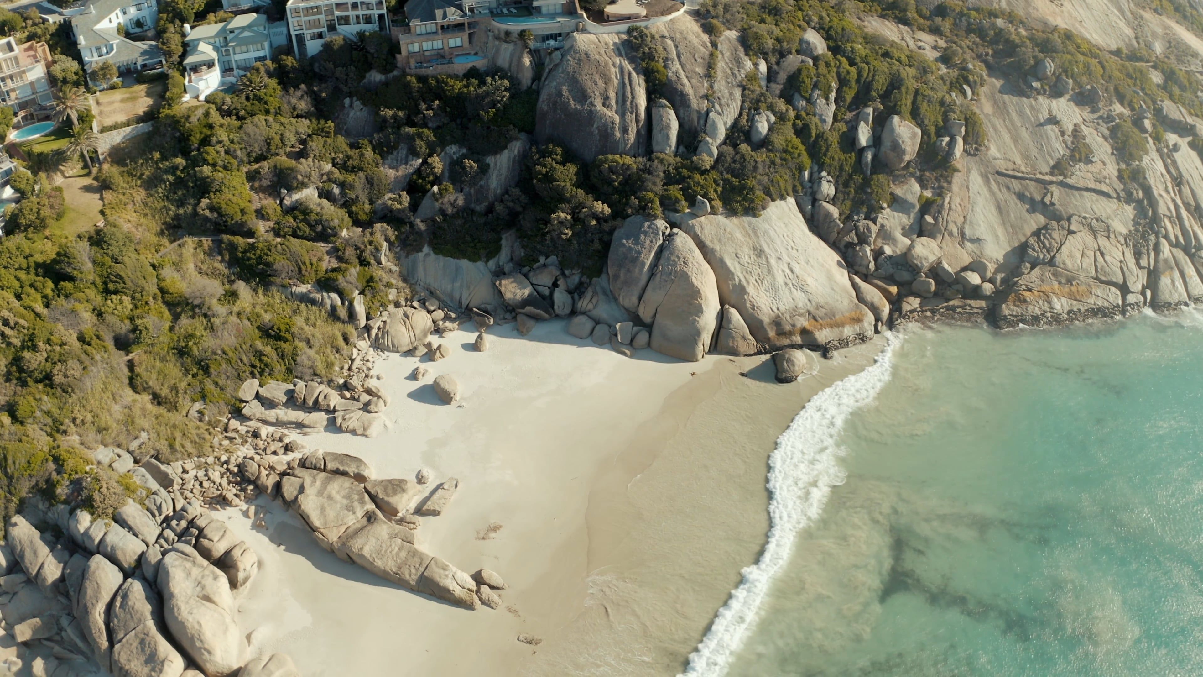 Aerial Footage of a Beach and Mountain · Free Stock Video