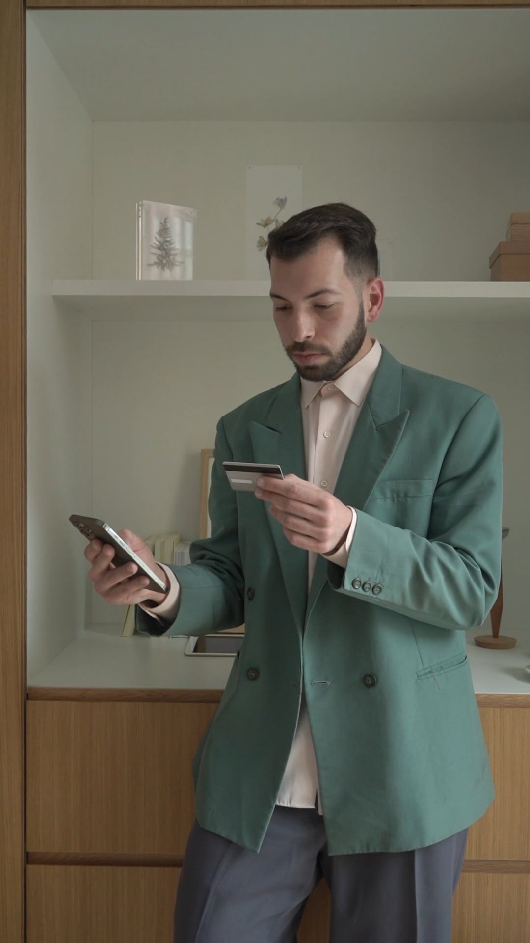 A Man Inputting His Card Details on His Smartphone Free Stock Video ...