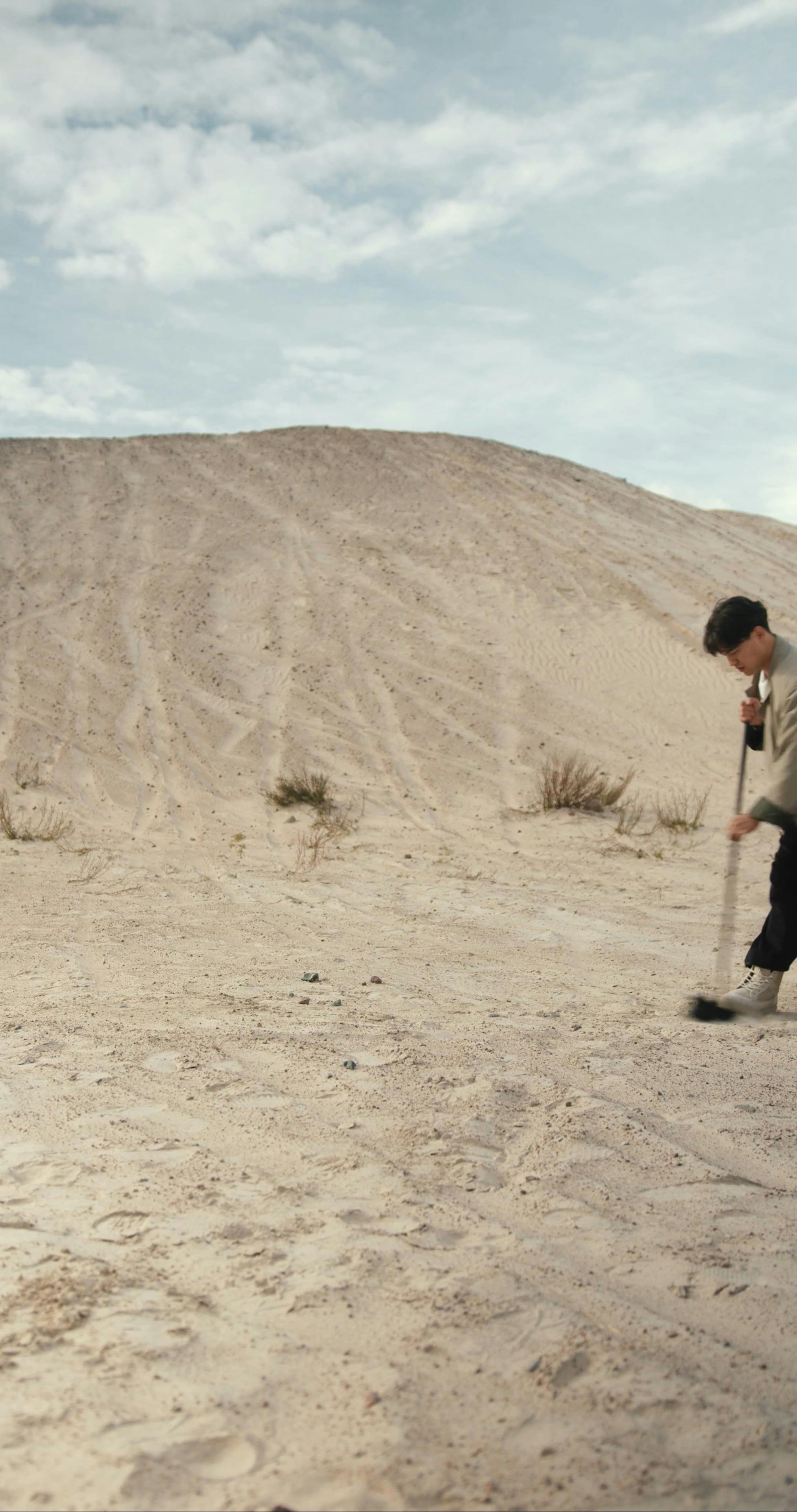 Man Sweeping the Ground · Free Stock Video