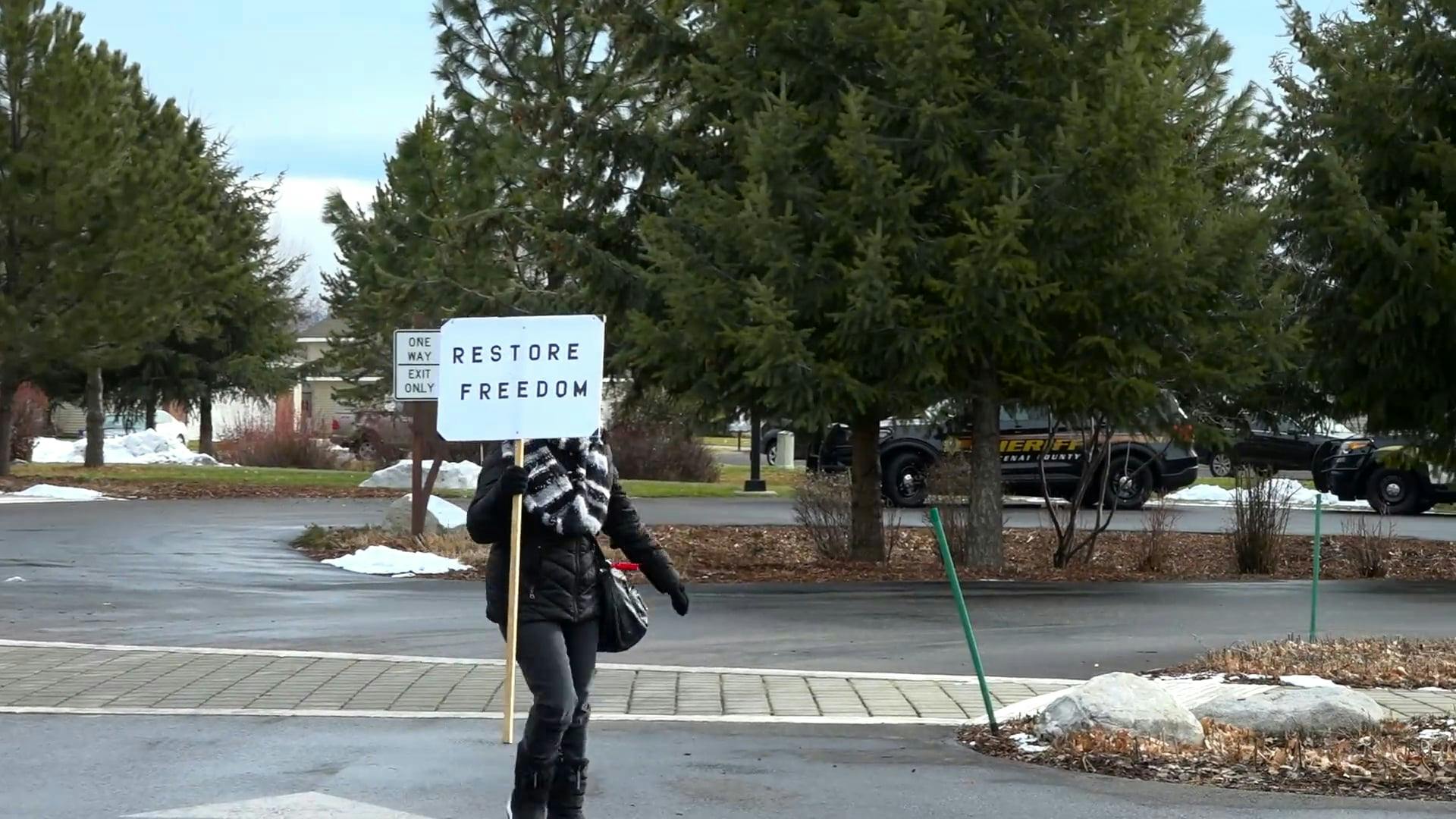 A Woman a Restore Freedom Signage Free Stock Video Footage, Royalty ...