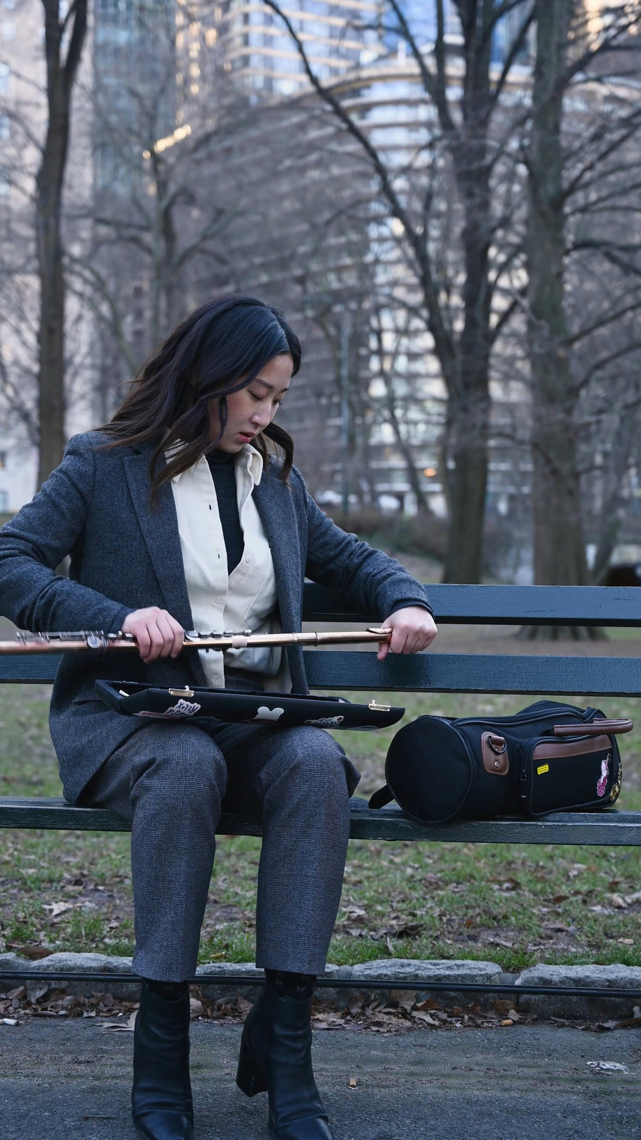 Beautiful Girl Playing Flute · Free Stock Video