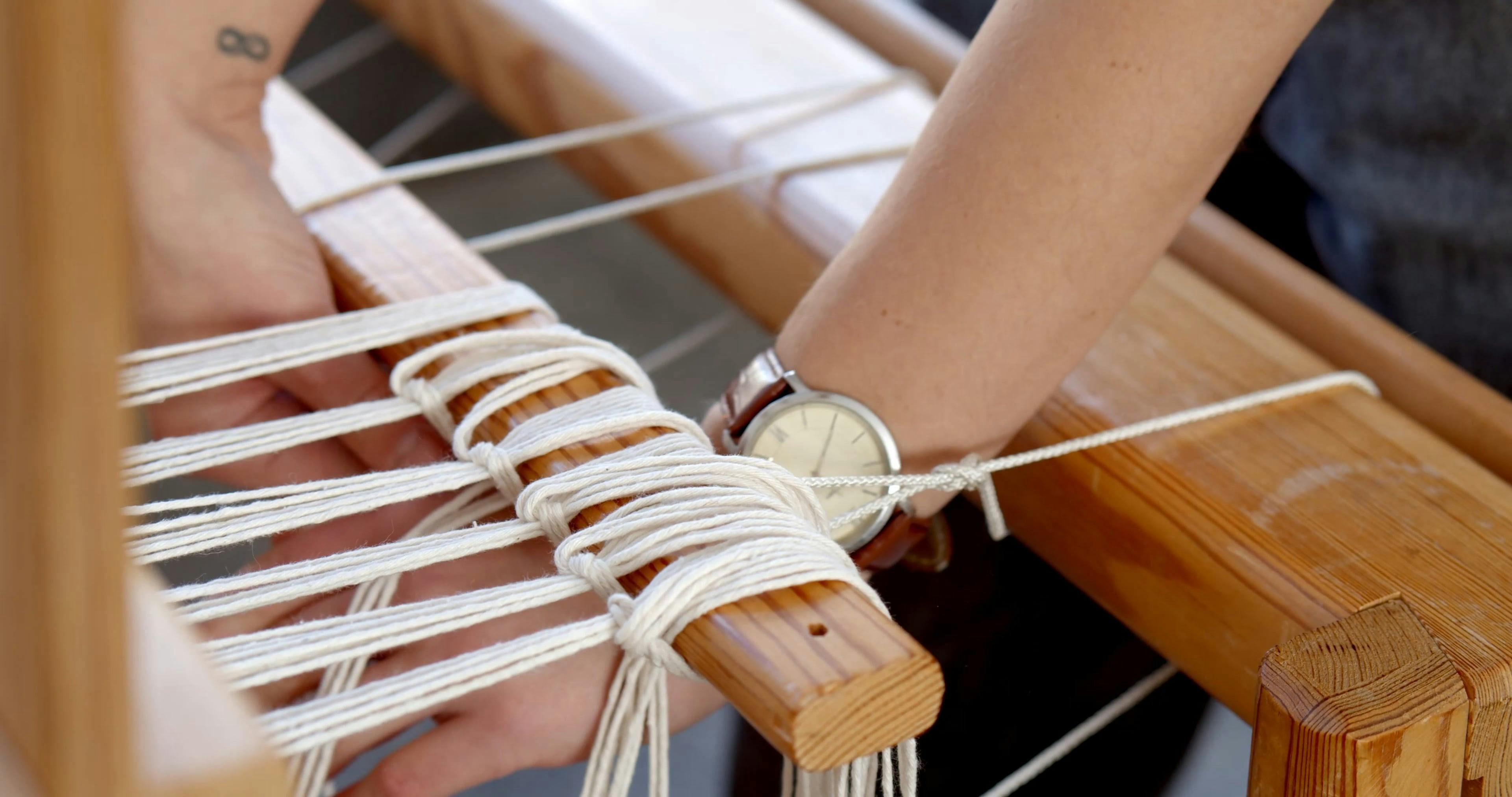 Close-up Video of a Person Weaving Using Loom Free Stock Video Footage ...