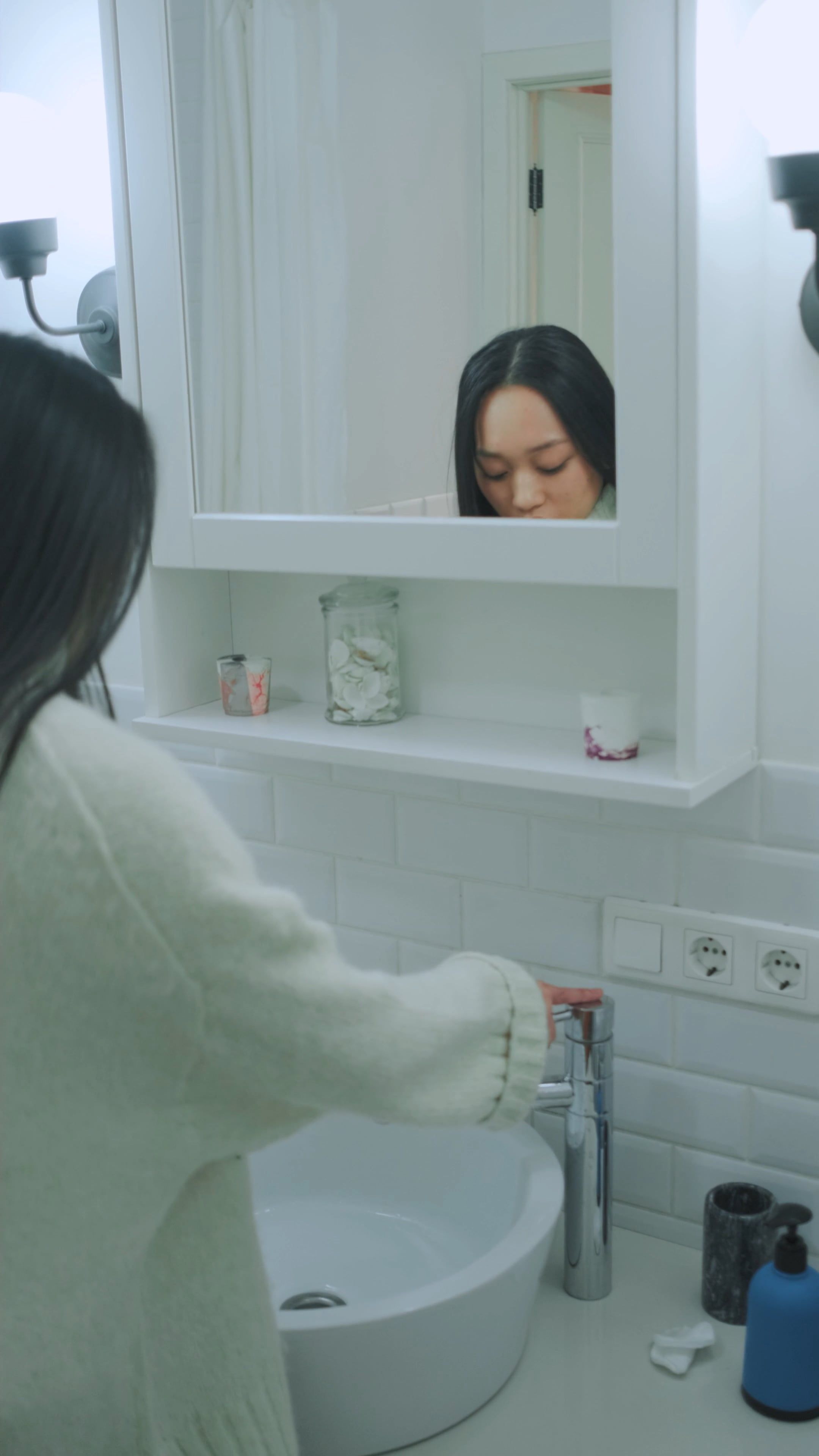 Sad Woman Looking in the Mirror · Free Stock Video