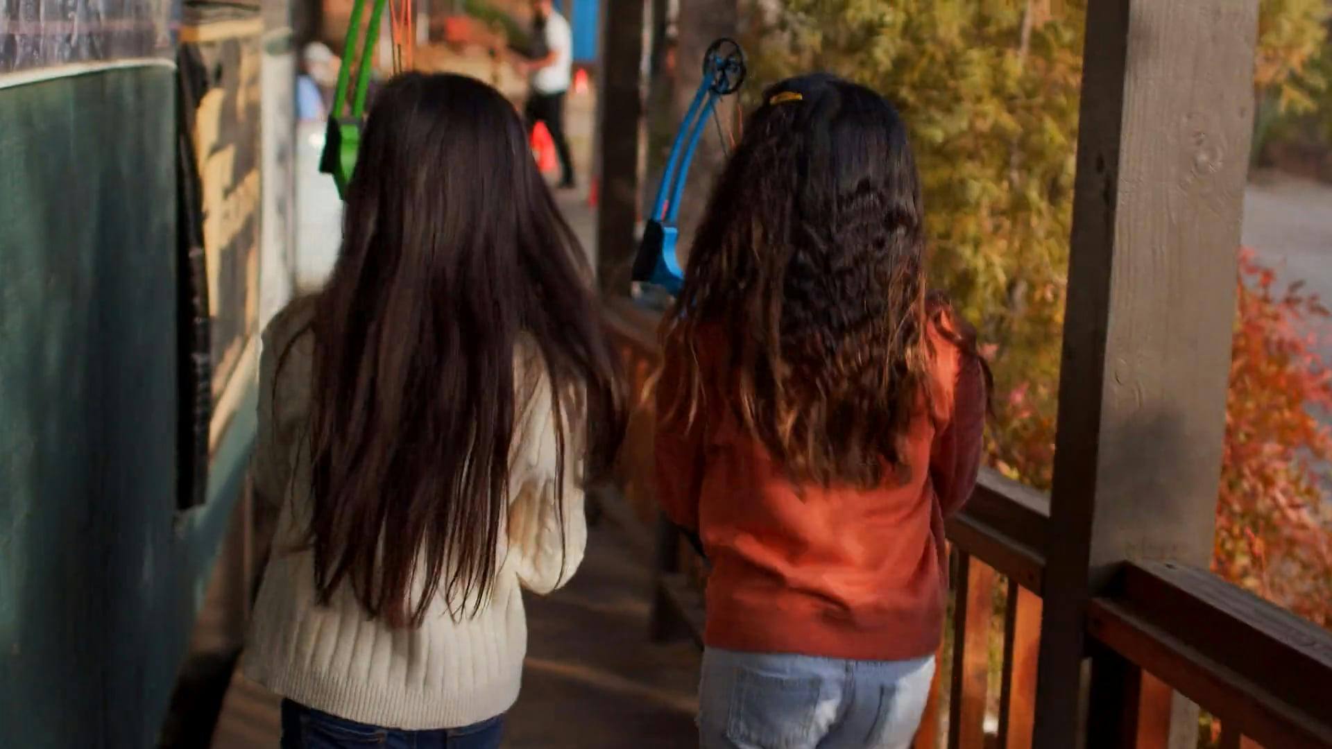 Girls Running Carrying an Archery Bows Free Stock Video Footage ...