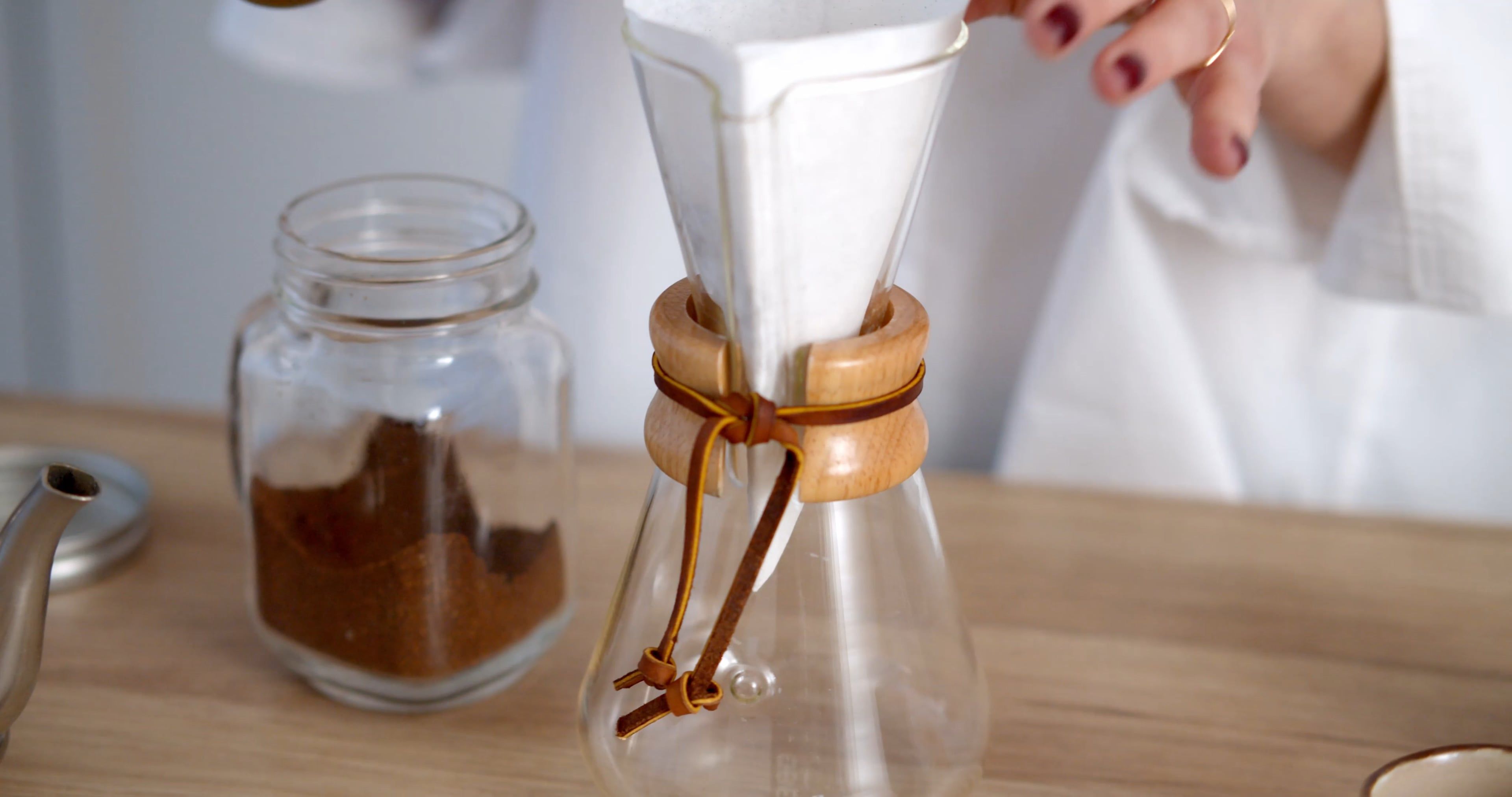 A Person Pouring Brewed Coffee into a Cup Free Stock Video Footage ...