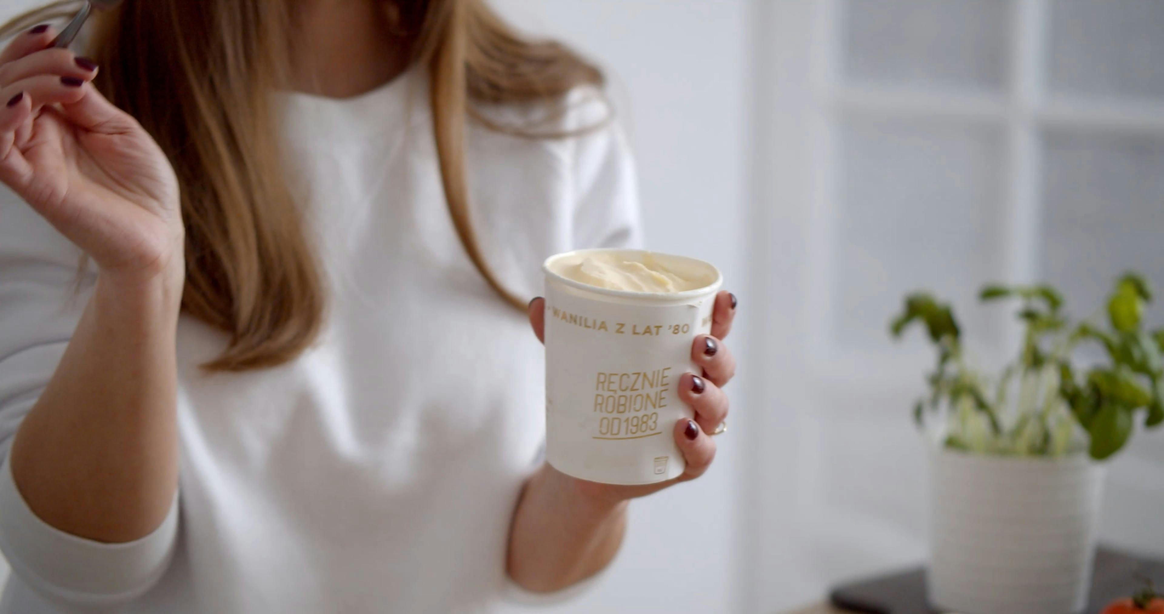 A Woman Eating Ice Cream while Dancing Free Stock Video Footage ...