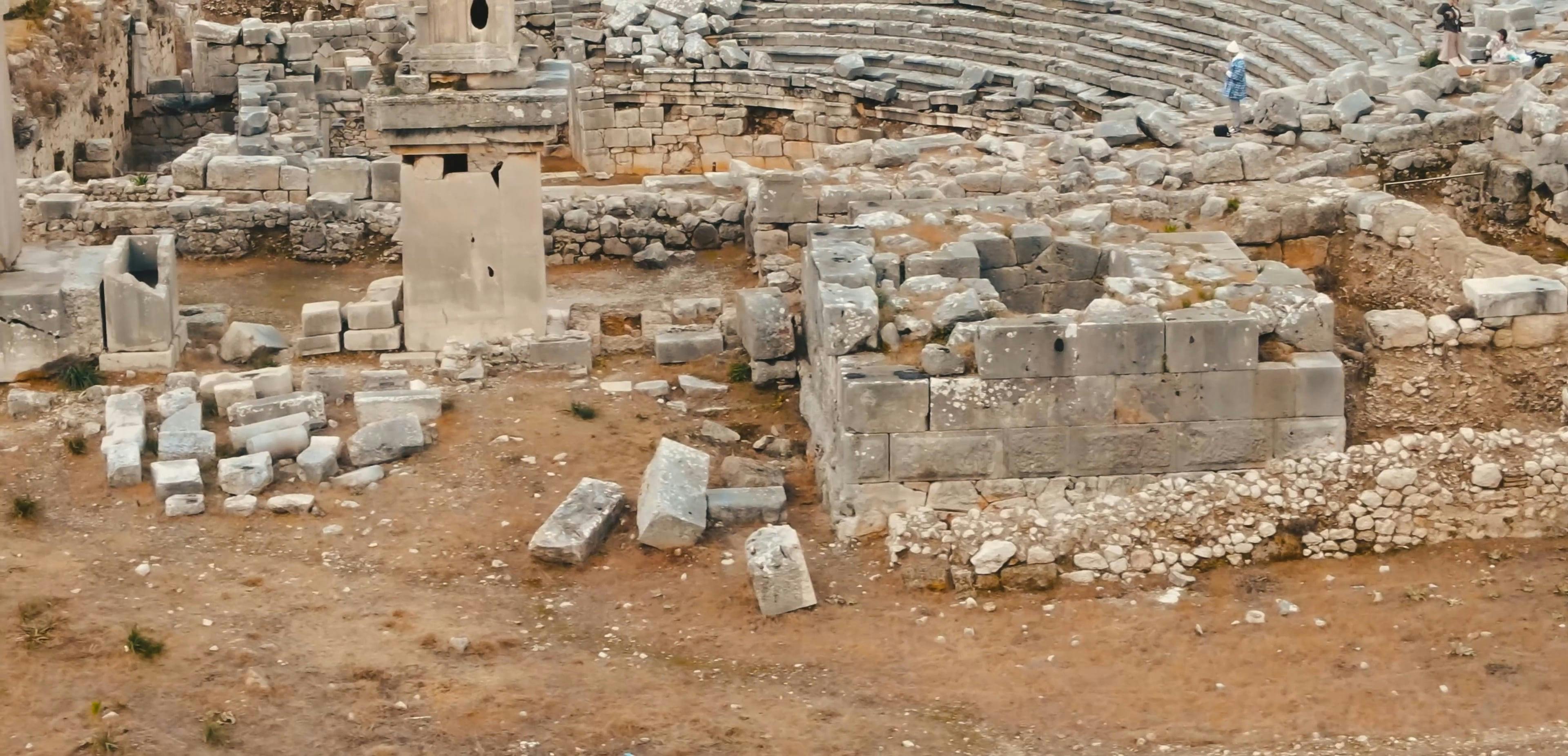 A Drone Shot of a Stone Stadium Free Stock Video Footage, Royalty-Free ...