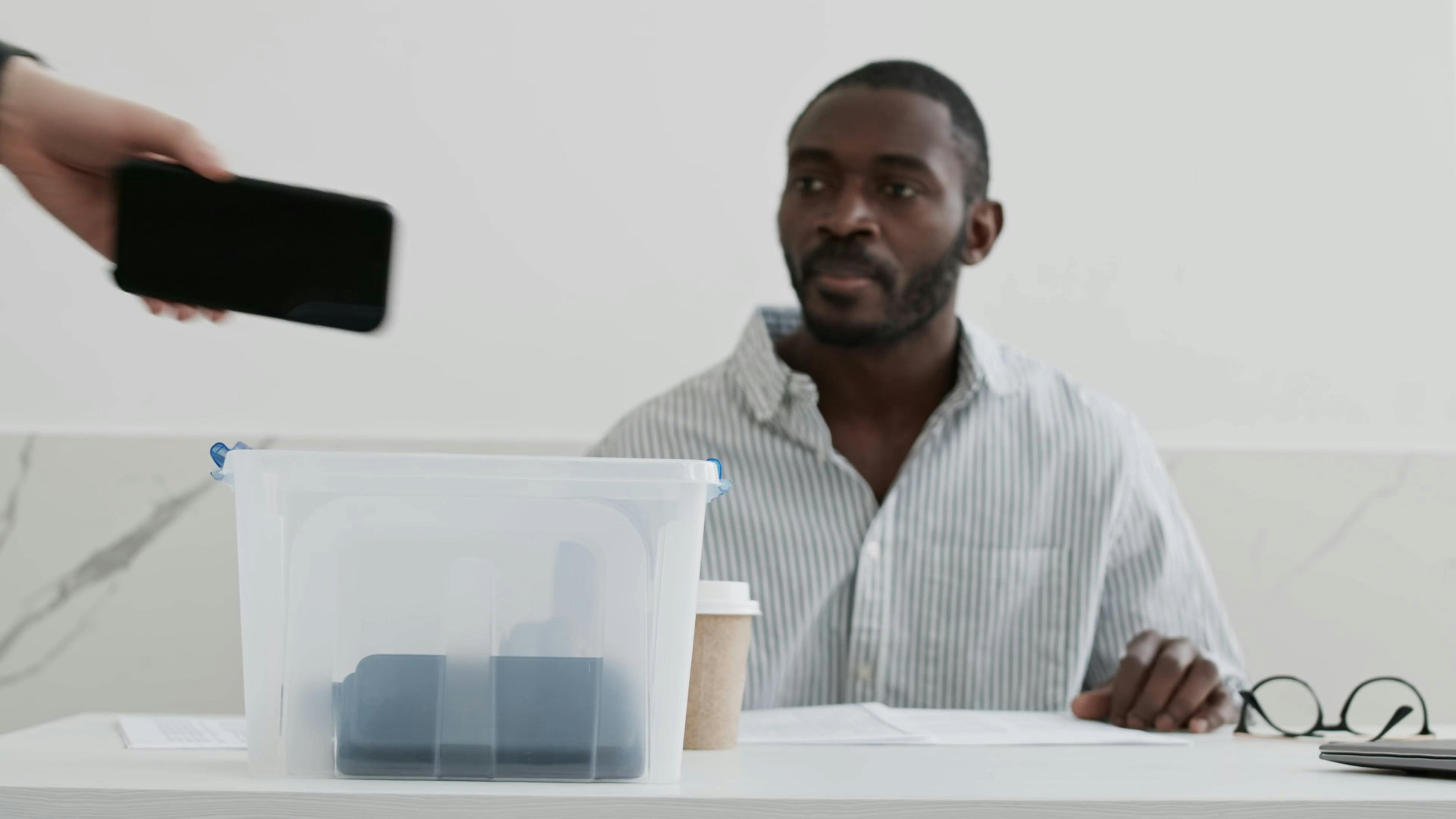 Students Surrendering Cellphones to Teacher Free Stock Video Footage ...