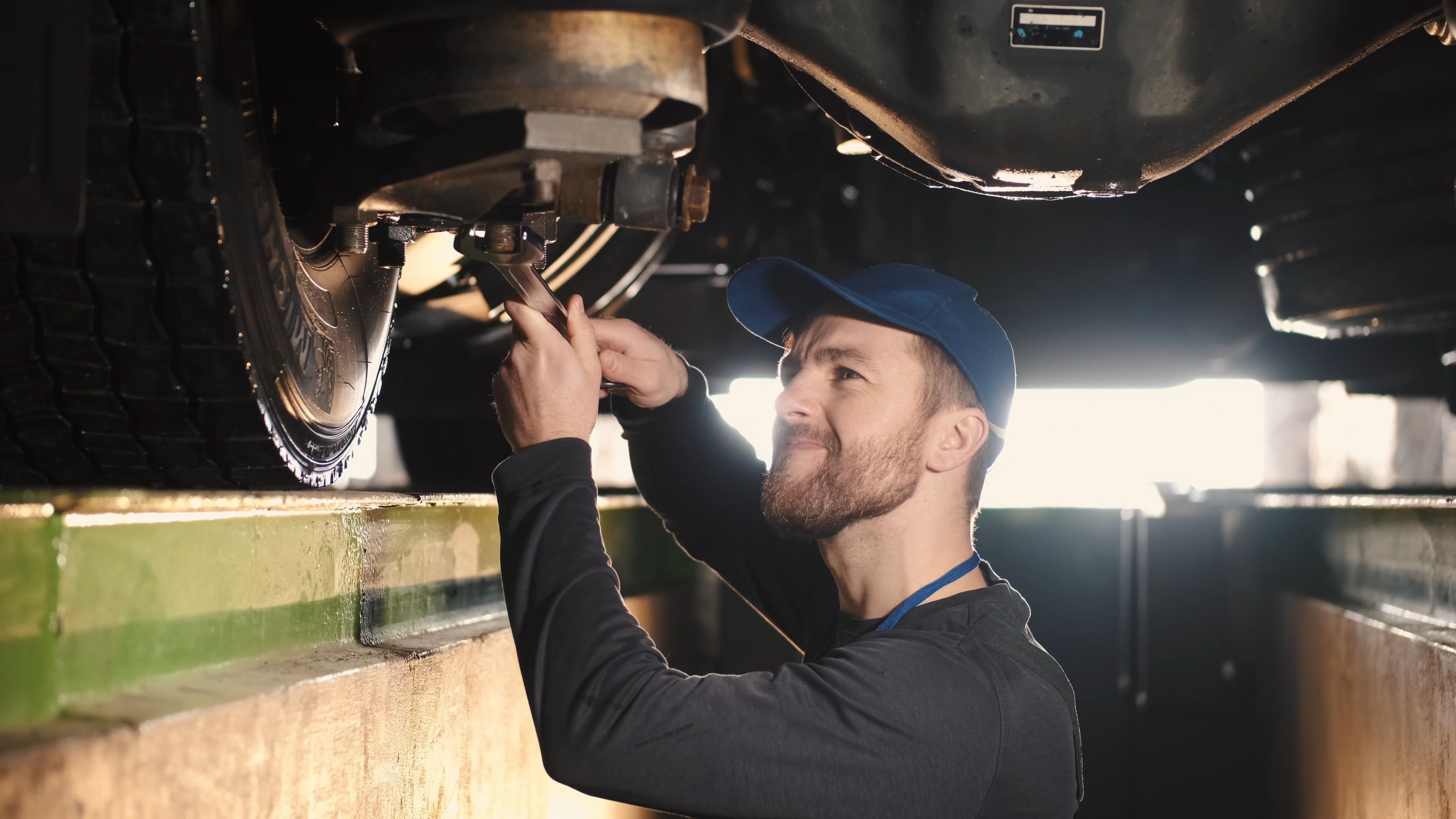 Mechanic Wearing Blue Cap Repairing the Car Free Stock Video Footage ...