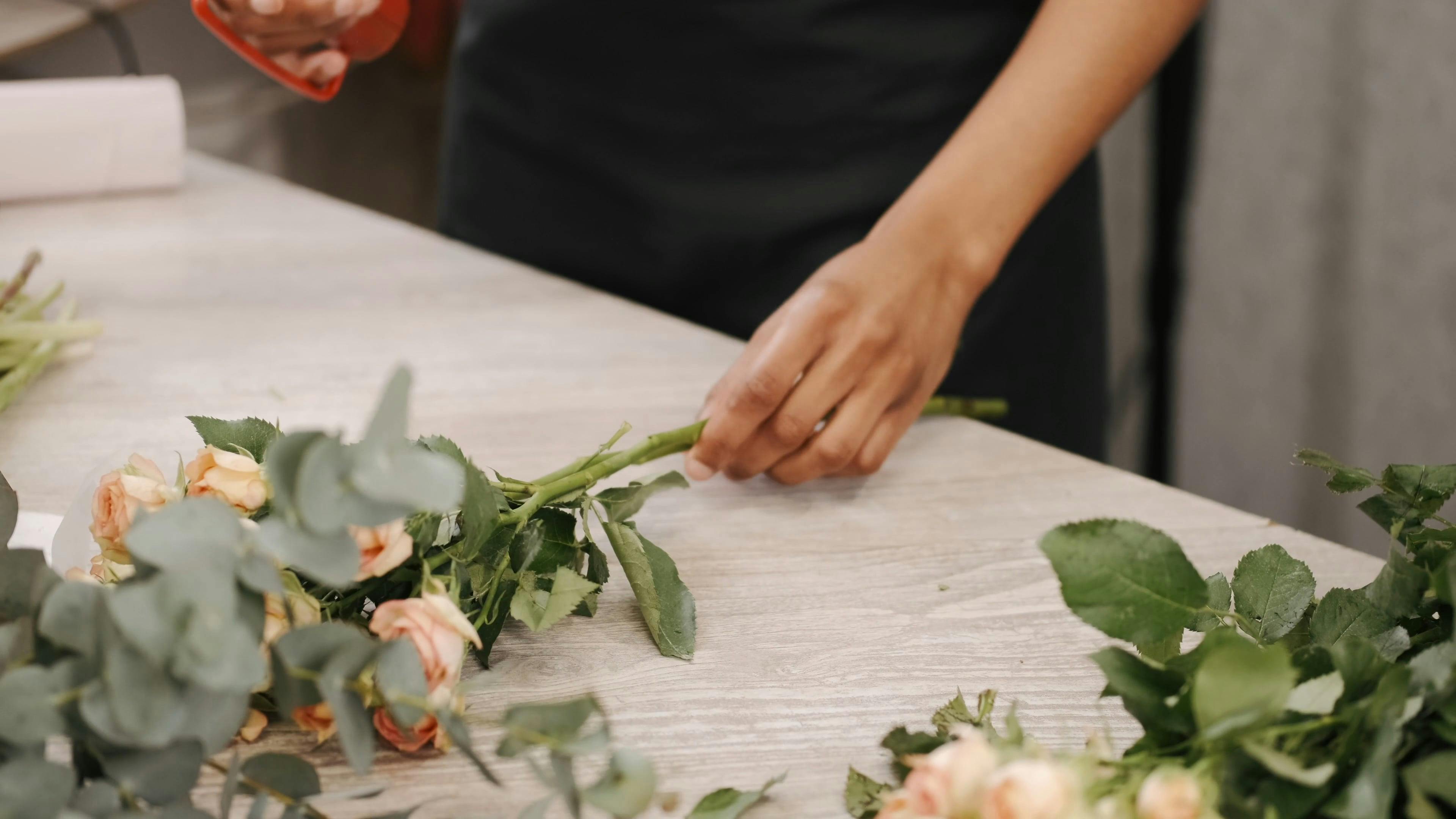 Person Arranging Flowers · Free Stock Video