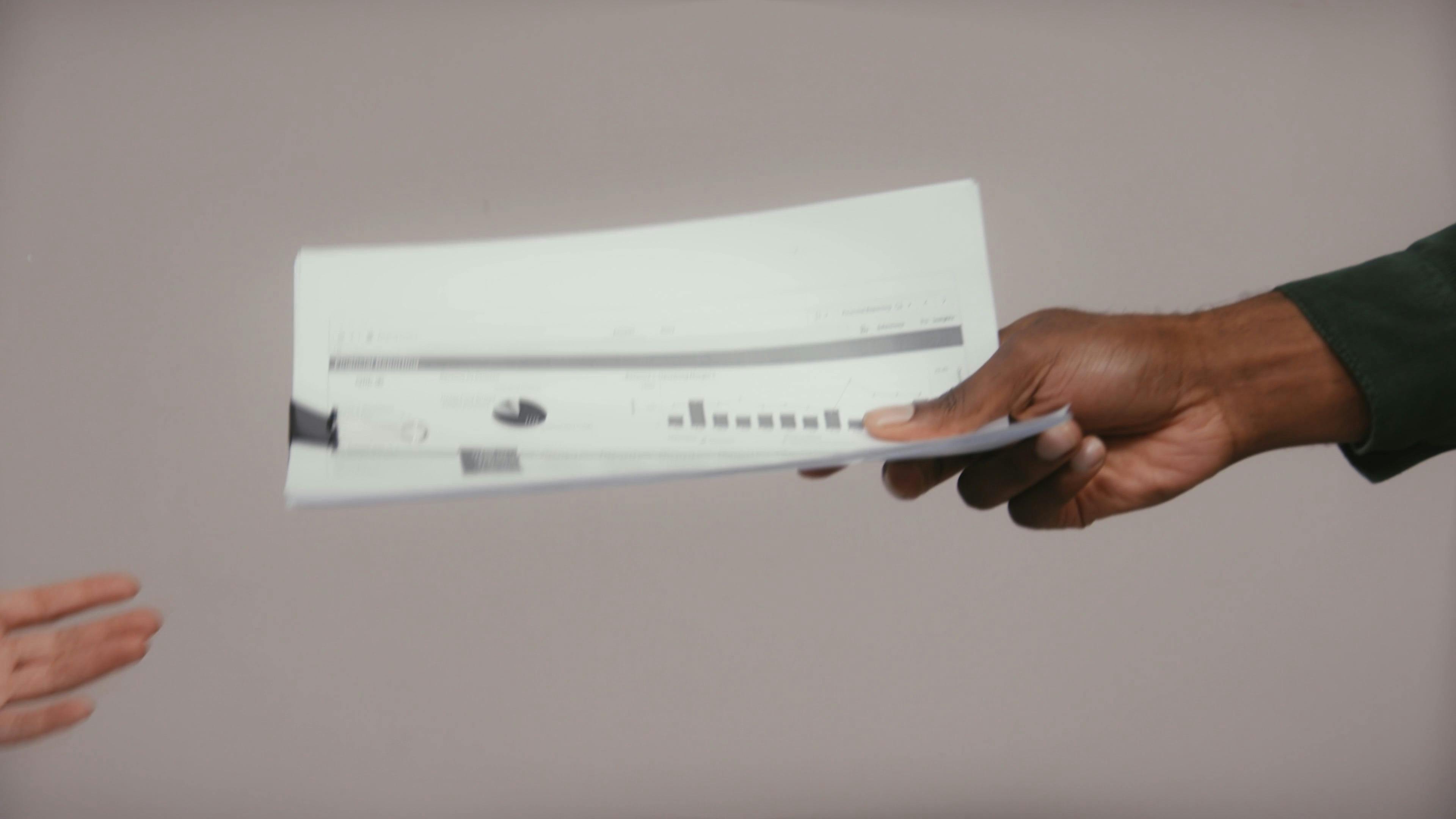 Handing Over Report and Money · Free Stock Video