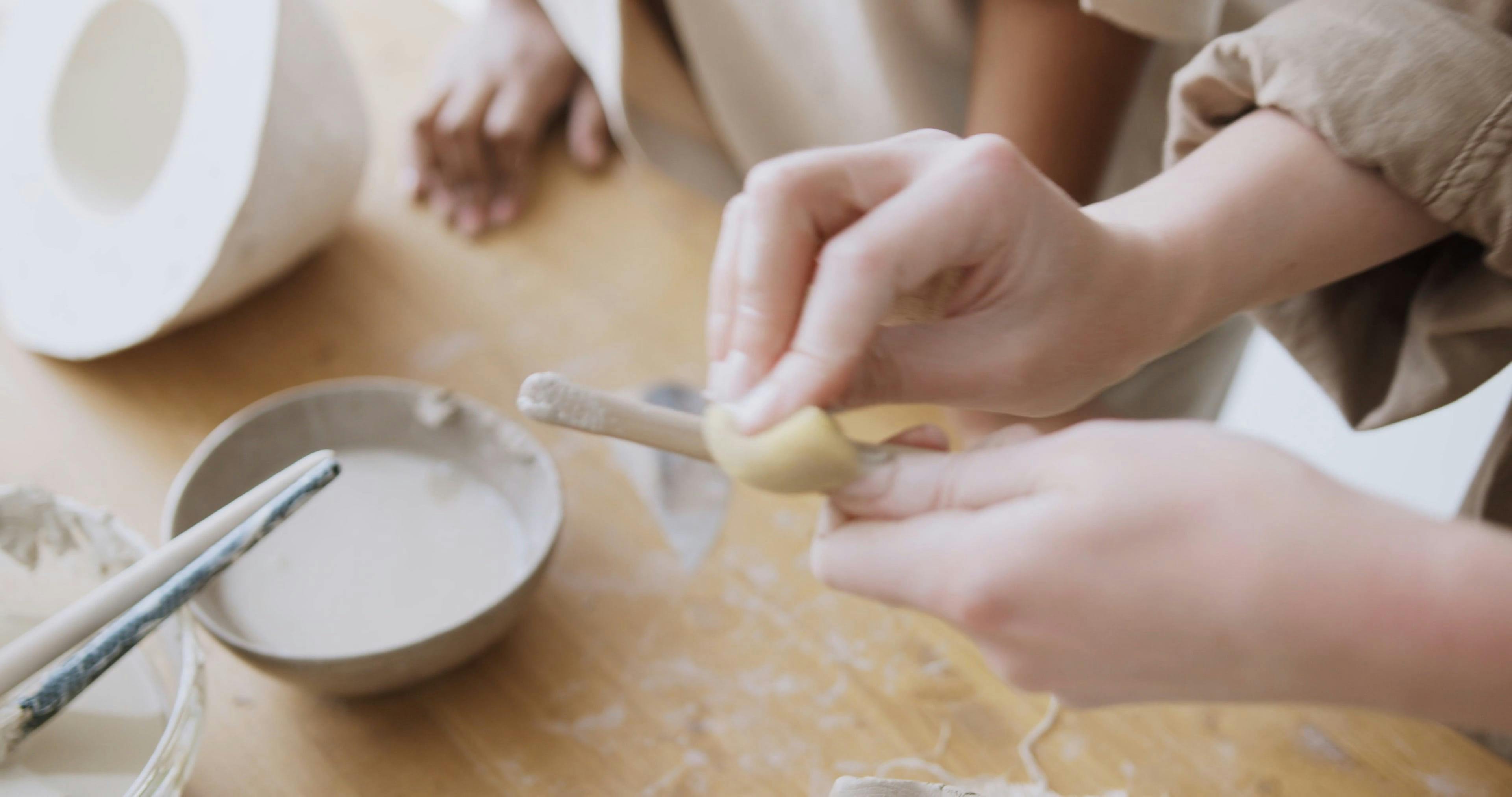 Woman Cleaning Clay Sculpting Tool Free Stock Video Footage, Royalty ...