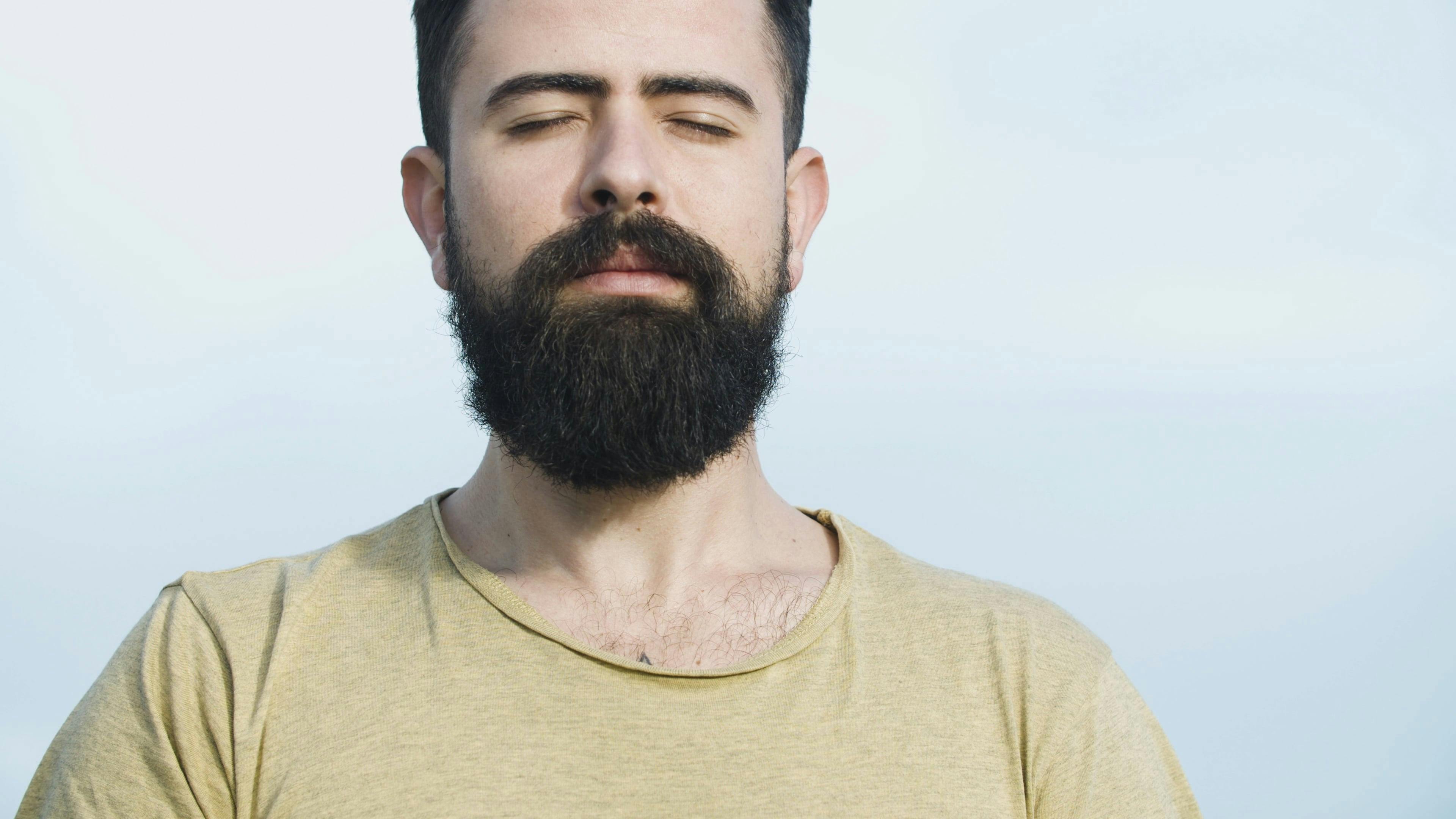 Man Breathing while Eyes Closed · Free Stock Video