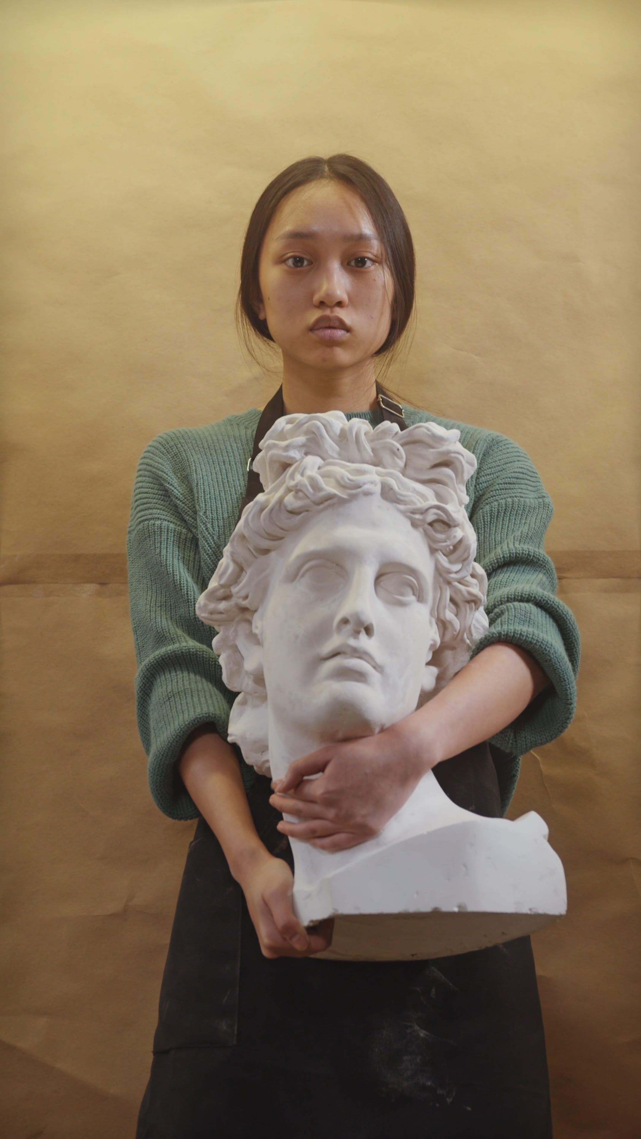 Woman Posing While Carrying Art Sculpture Free Stock Video Footage ...