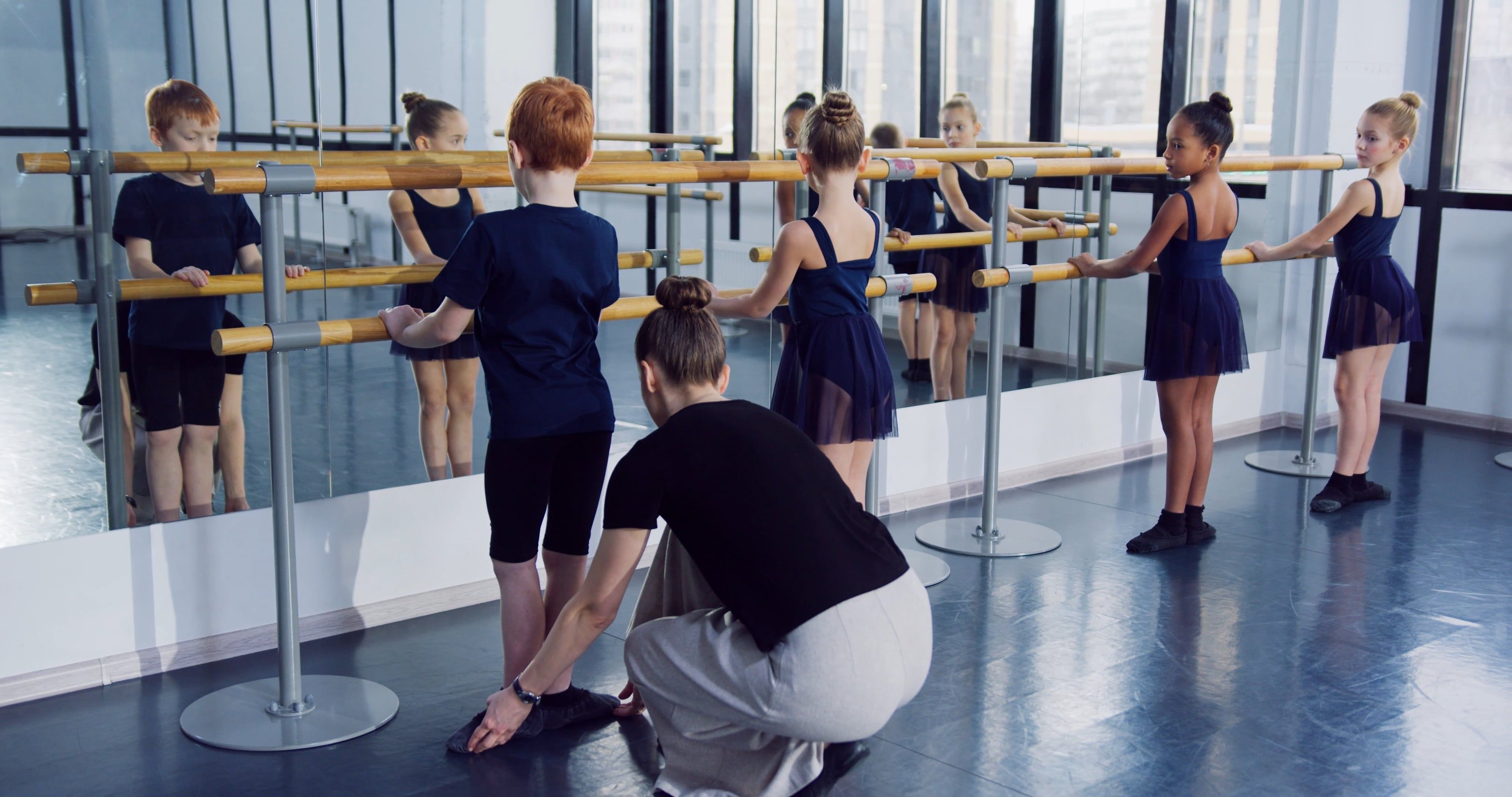 Children and Teacher in Ballet Class · Free Stock Video