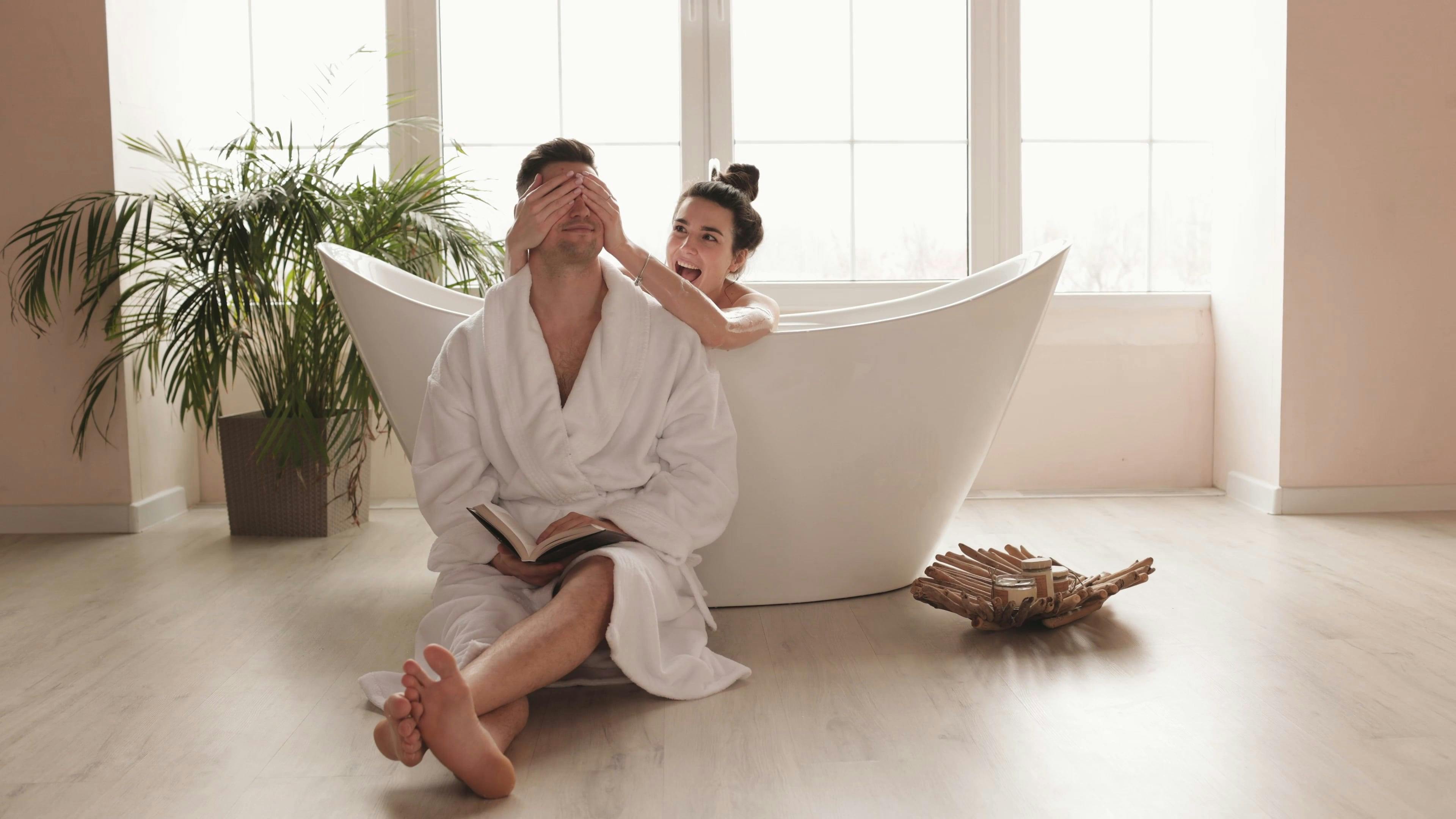 Couple kissing in bathroom Free Stock Video Footage, Royalty-Free 4K ...