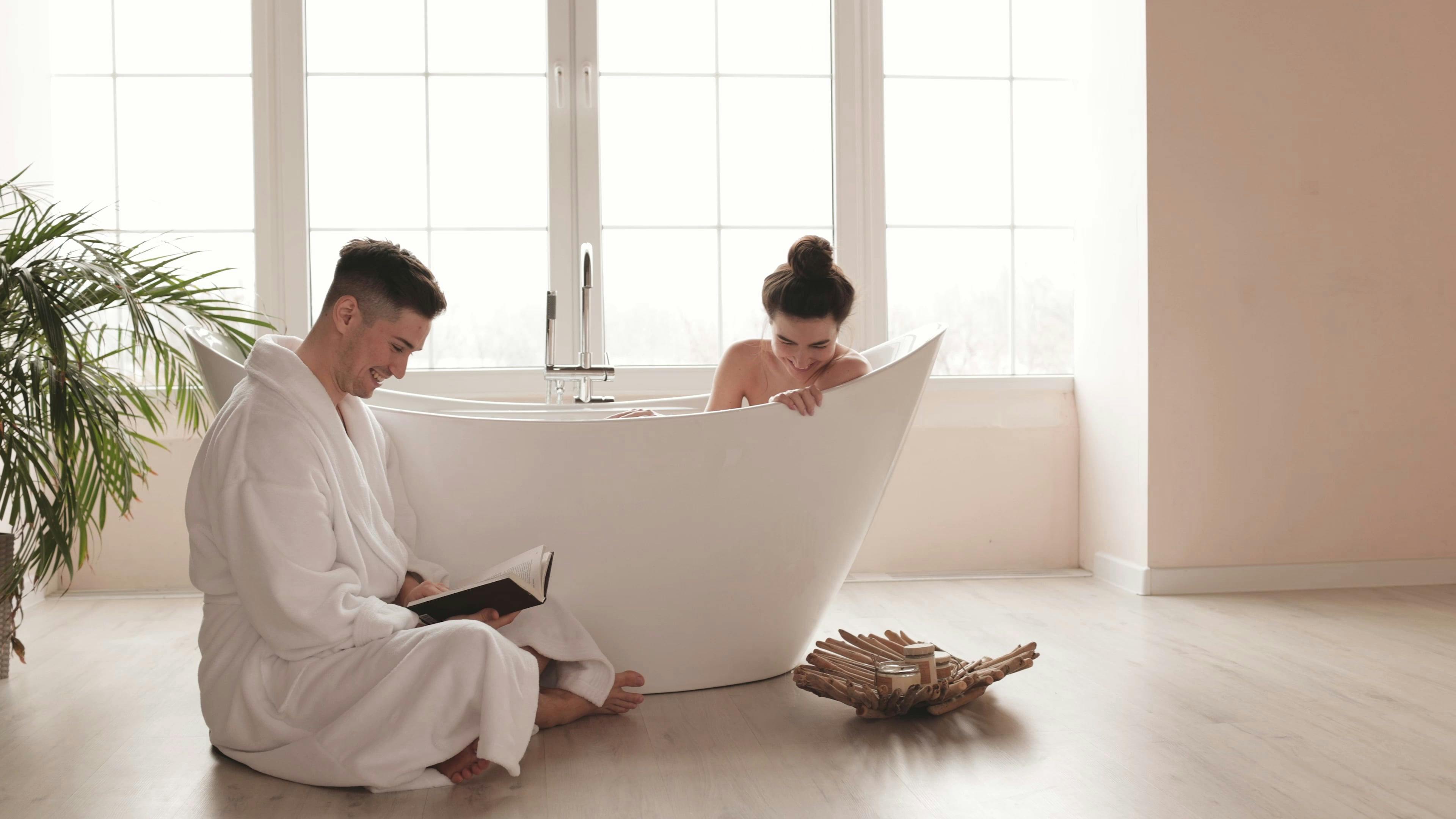 Couple kissing in bathroom Free Stock Video Footage, Royalty-Free 4K ...