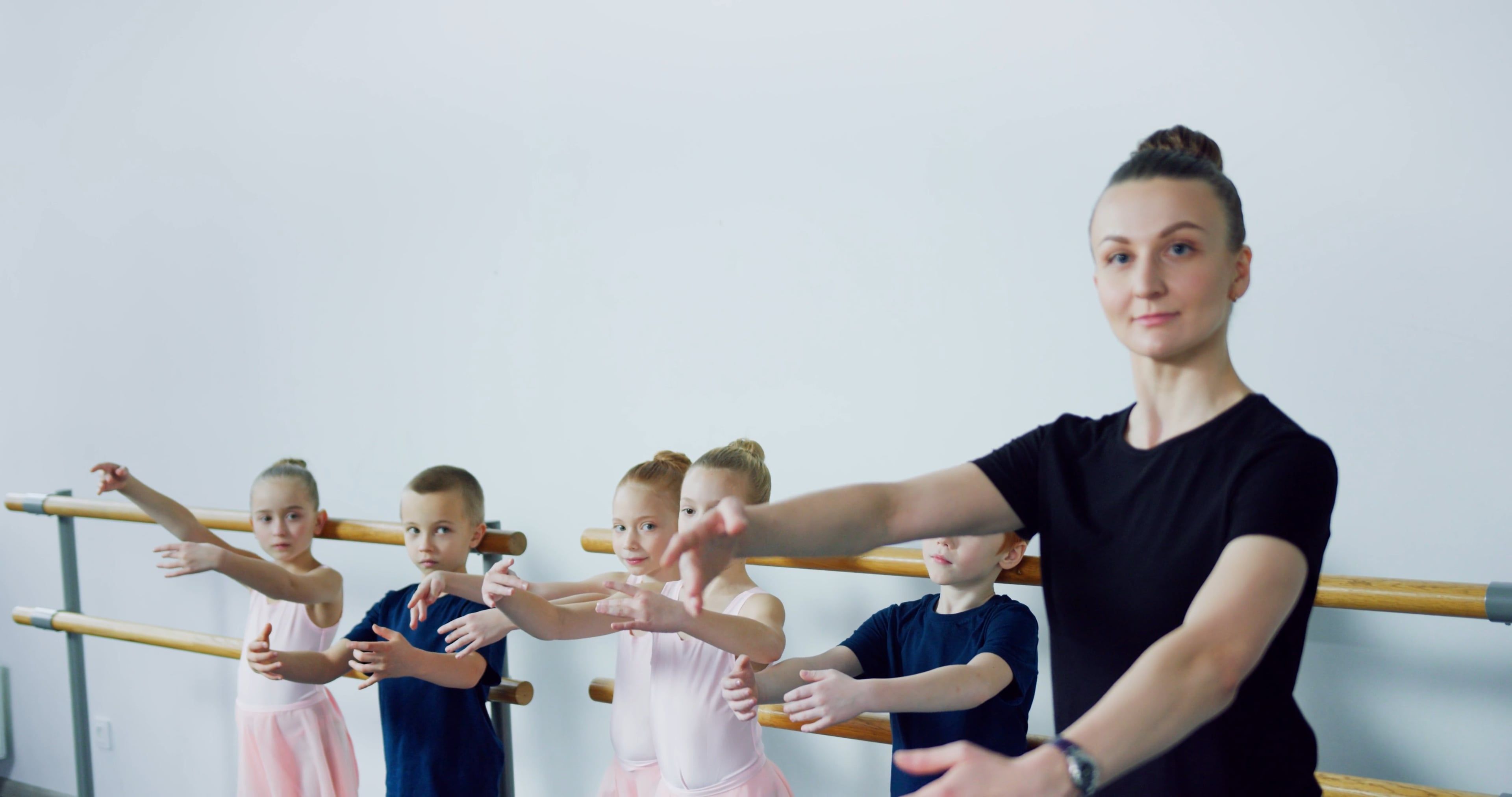 A Ballet Instructor Teaching Kids Free Stock Video Footage, Royalty ...