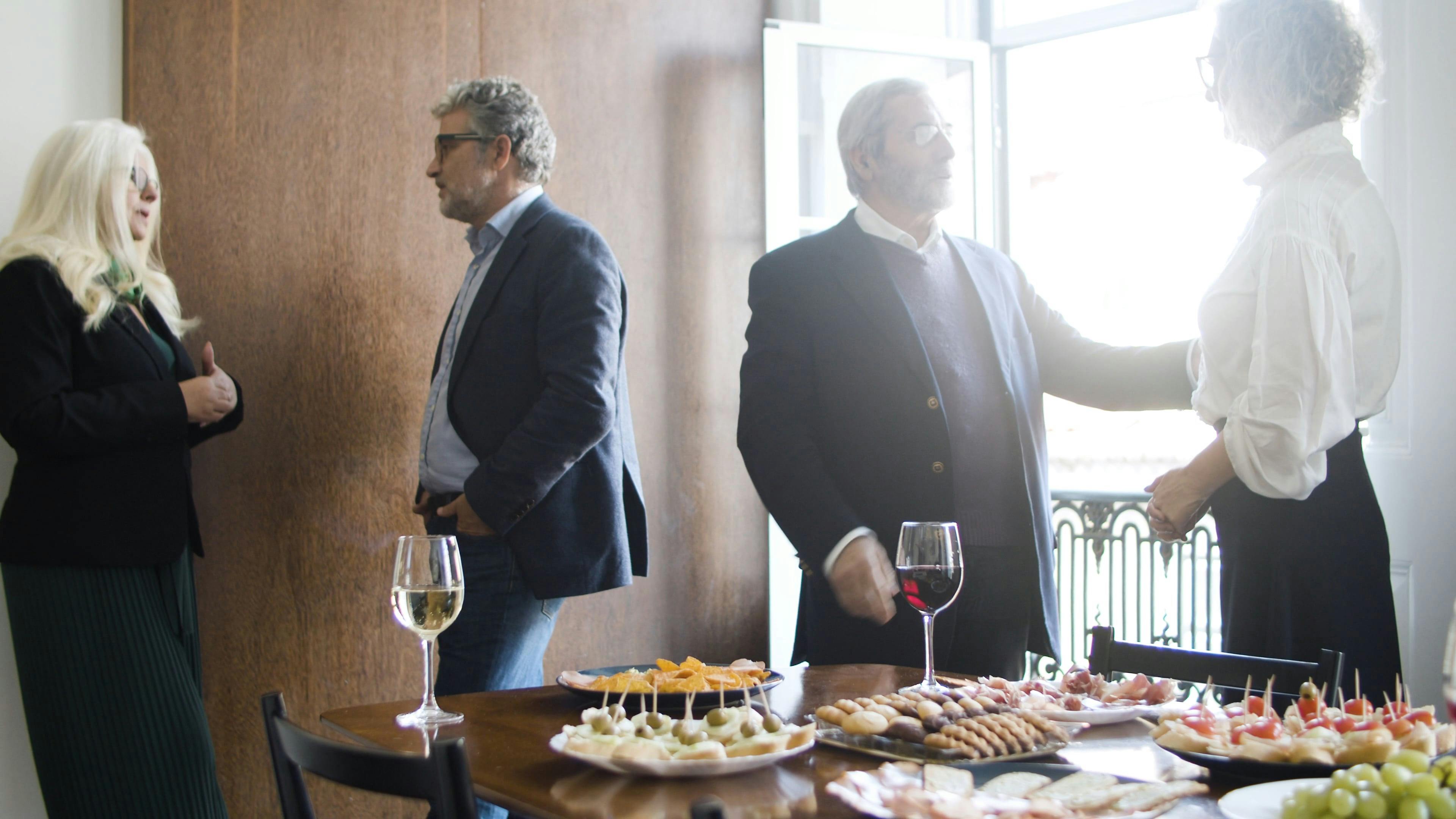 People Having Conversation at a Party While Standing · Free Stock Video