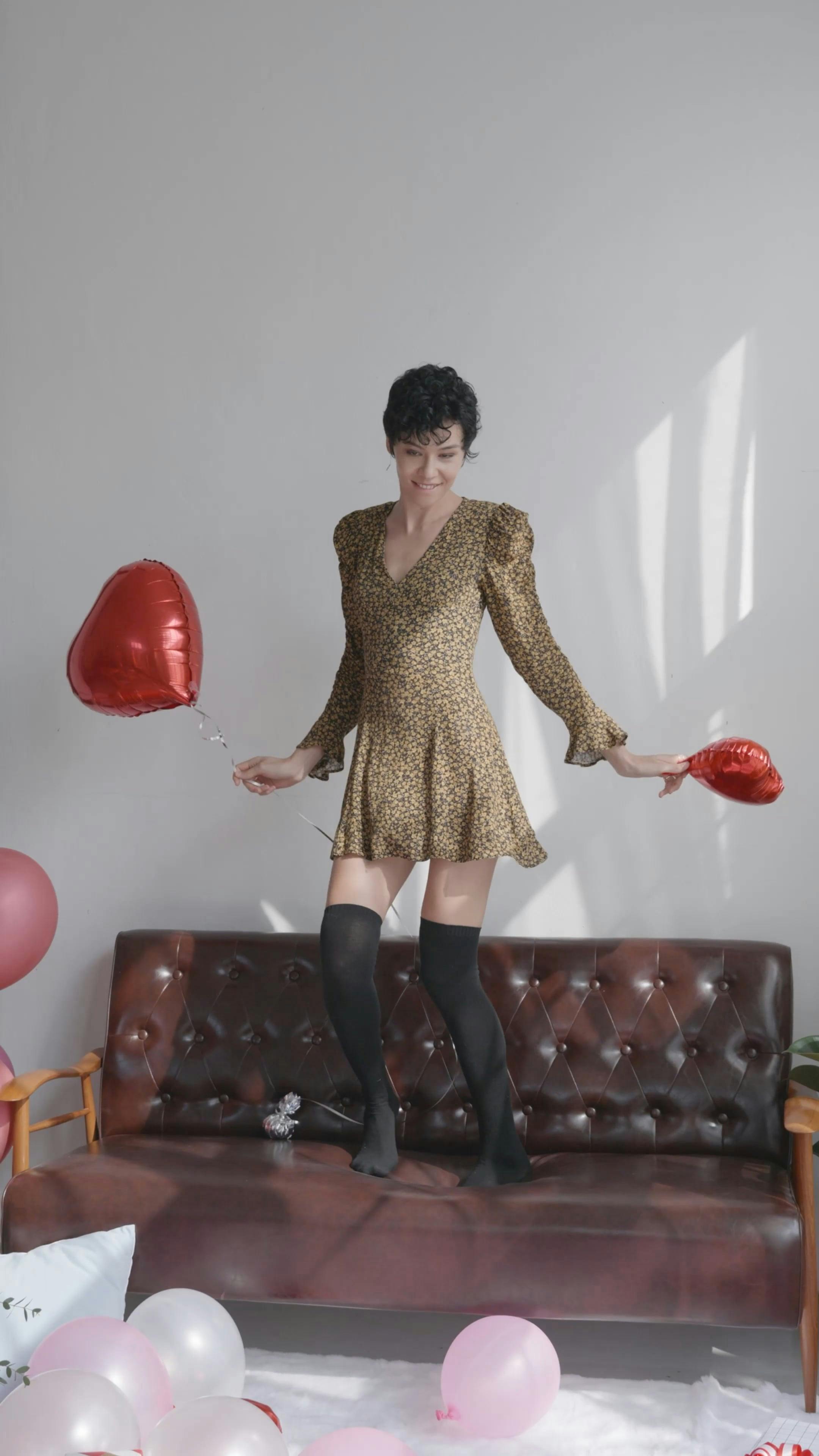 A Woman Dancing on the Couch · Free Stock Video