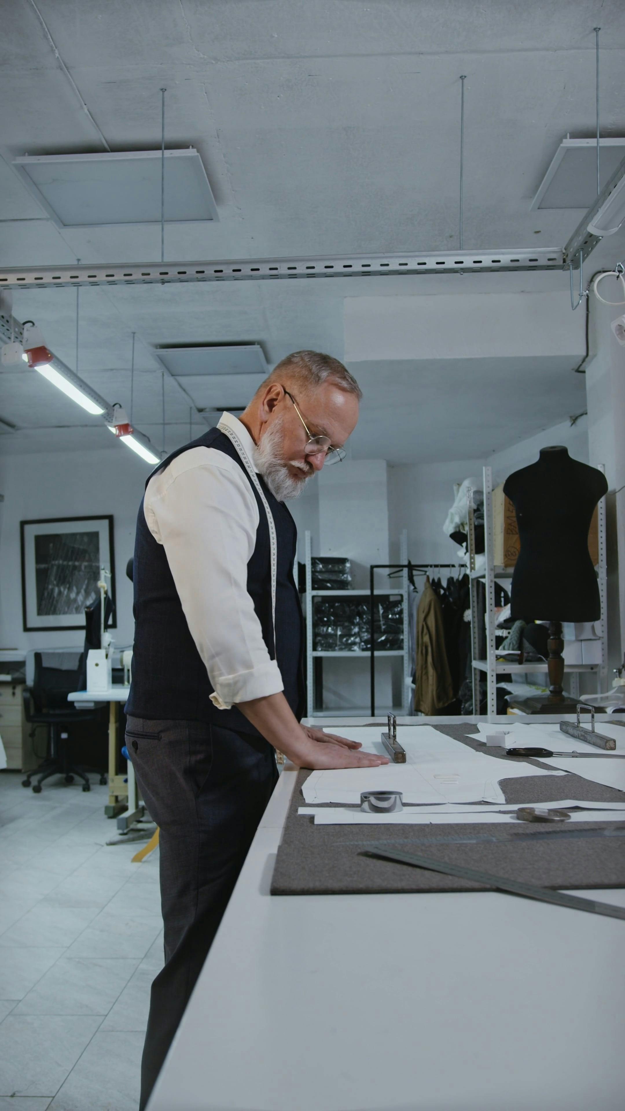 Tailor Cutting an Outline · Free Stock Video