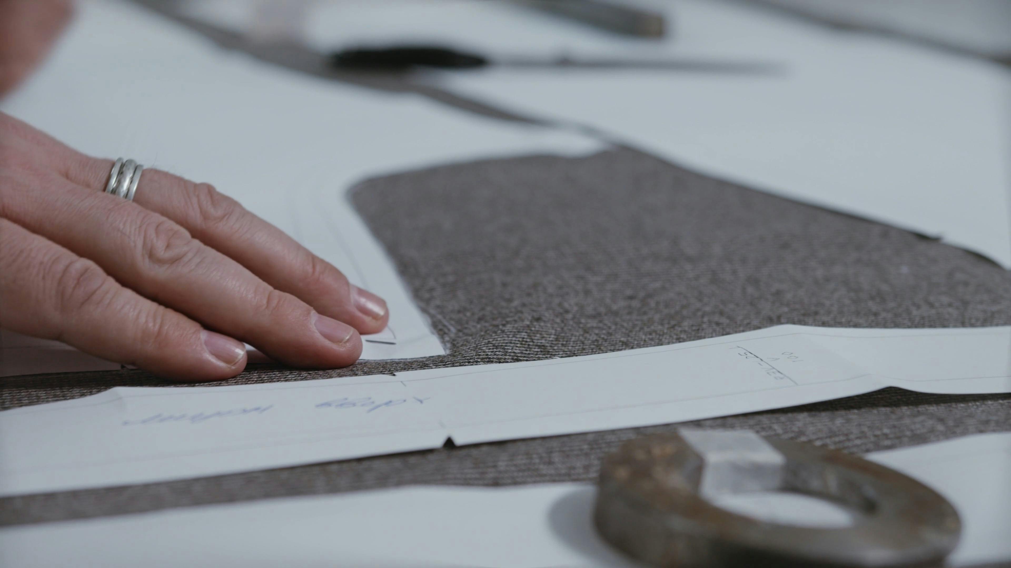 Tailor Marking Fabric With Chalk · Free Stock Video